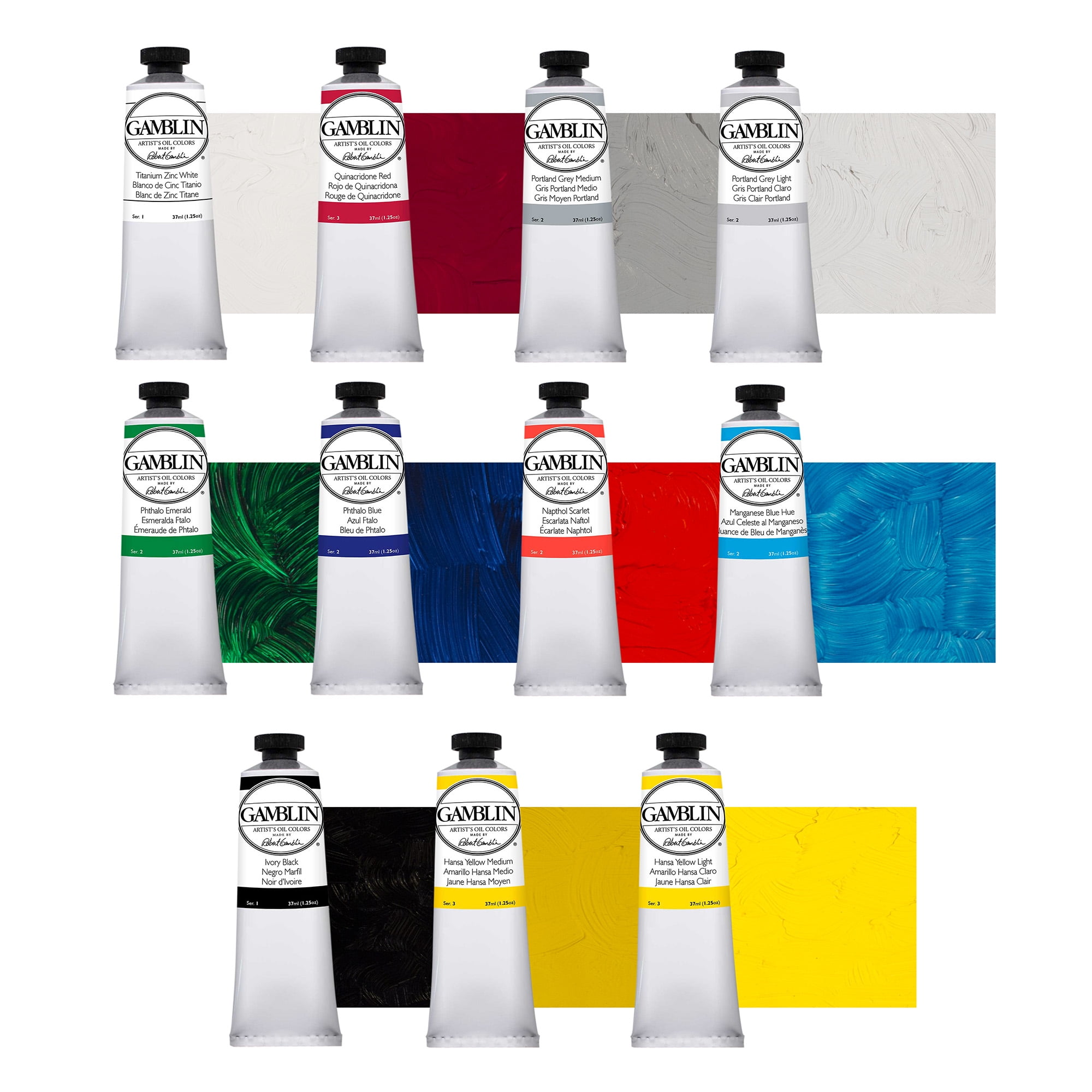 Gamblin Artist Oil Paint Set For Professionals - BASIC SET - 37ml Tubes ...