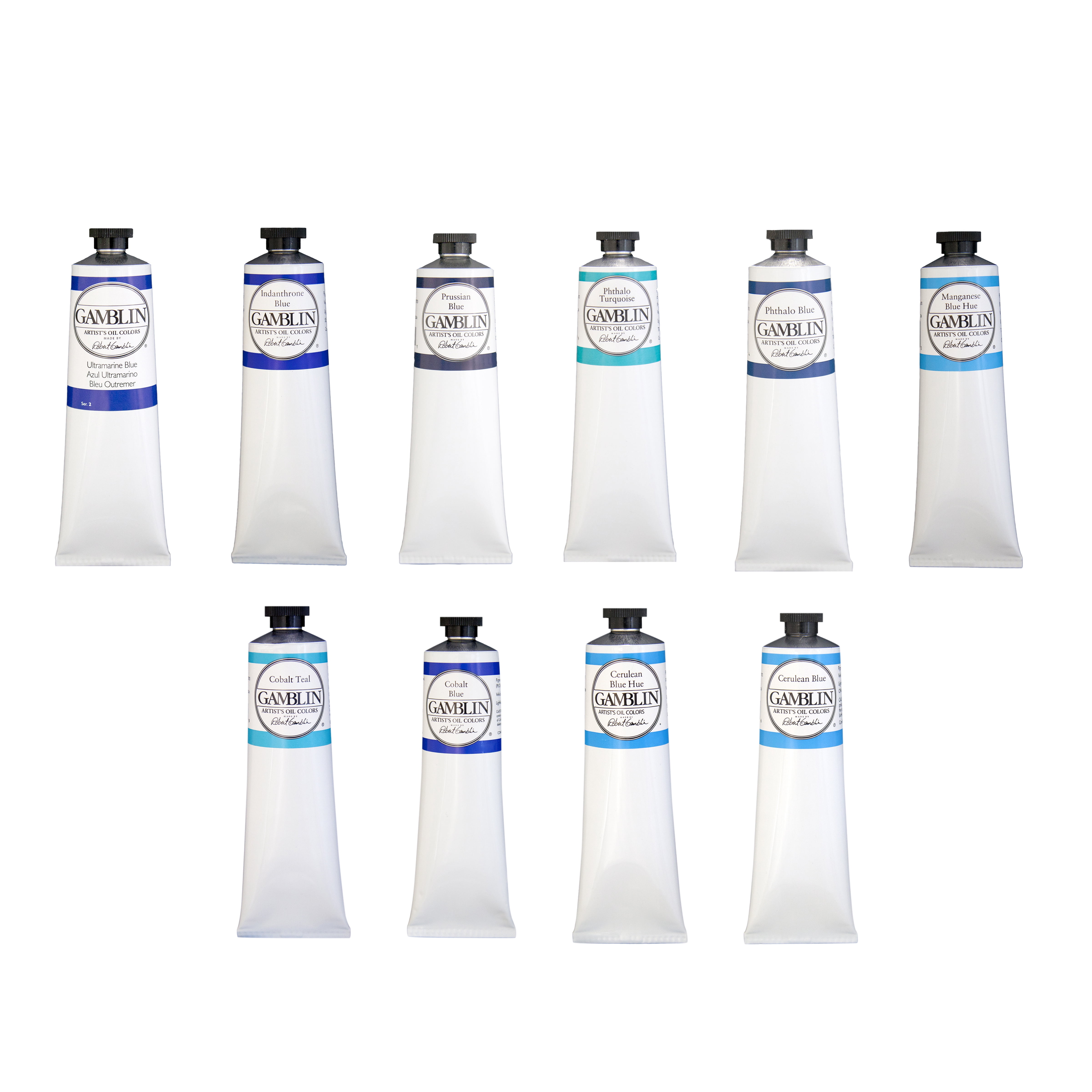 Gamblin Artist Oil Paint Set For Professionals - BLUE SET - 37ml Tubes ...