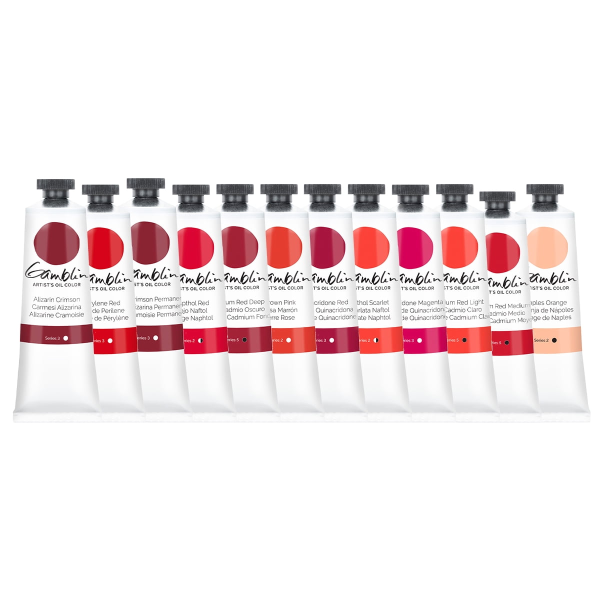 Gamblin Artist Oil Paint Set For Professionals - RED SET - 37ml Tubes ...