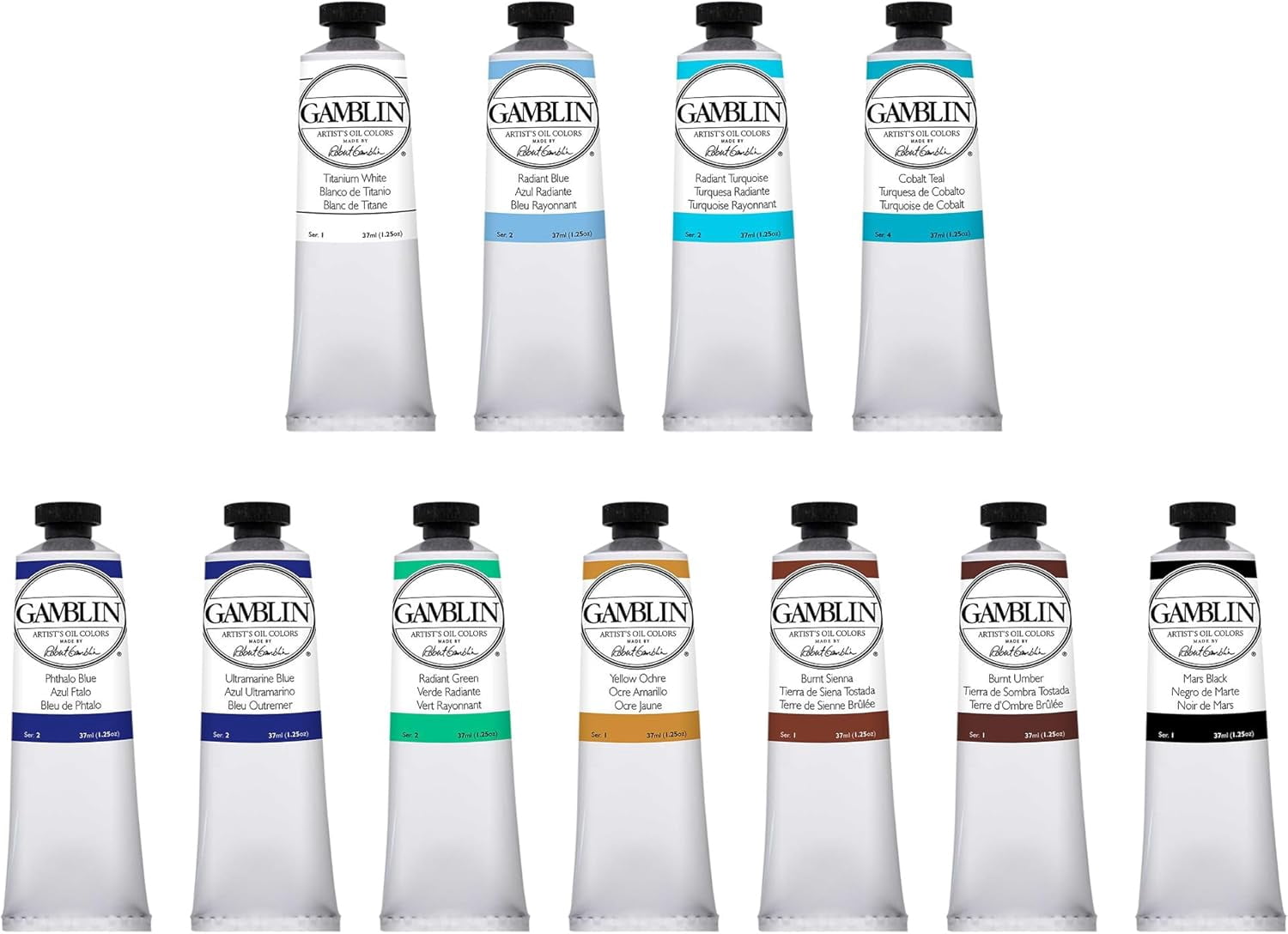 Gamblin Artist Oil Paint Set for Professionals - Seascape Set - 37ml ...