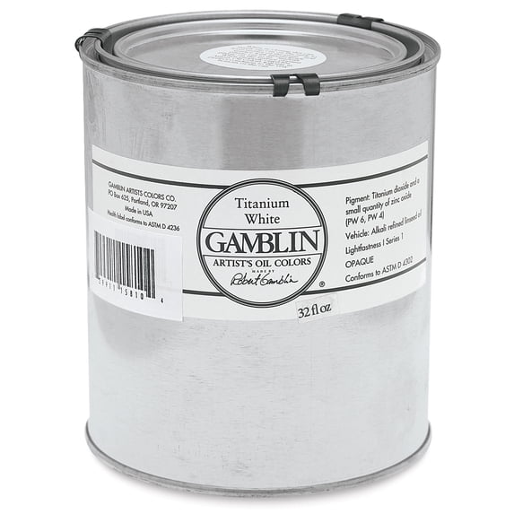 Gamblin Artist's Oil Color 32 oz Can - Titanium White - Walmart.com