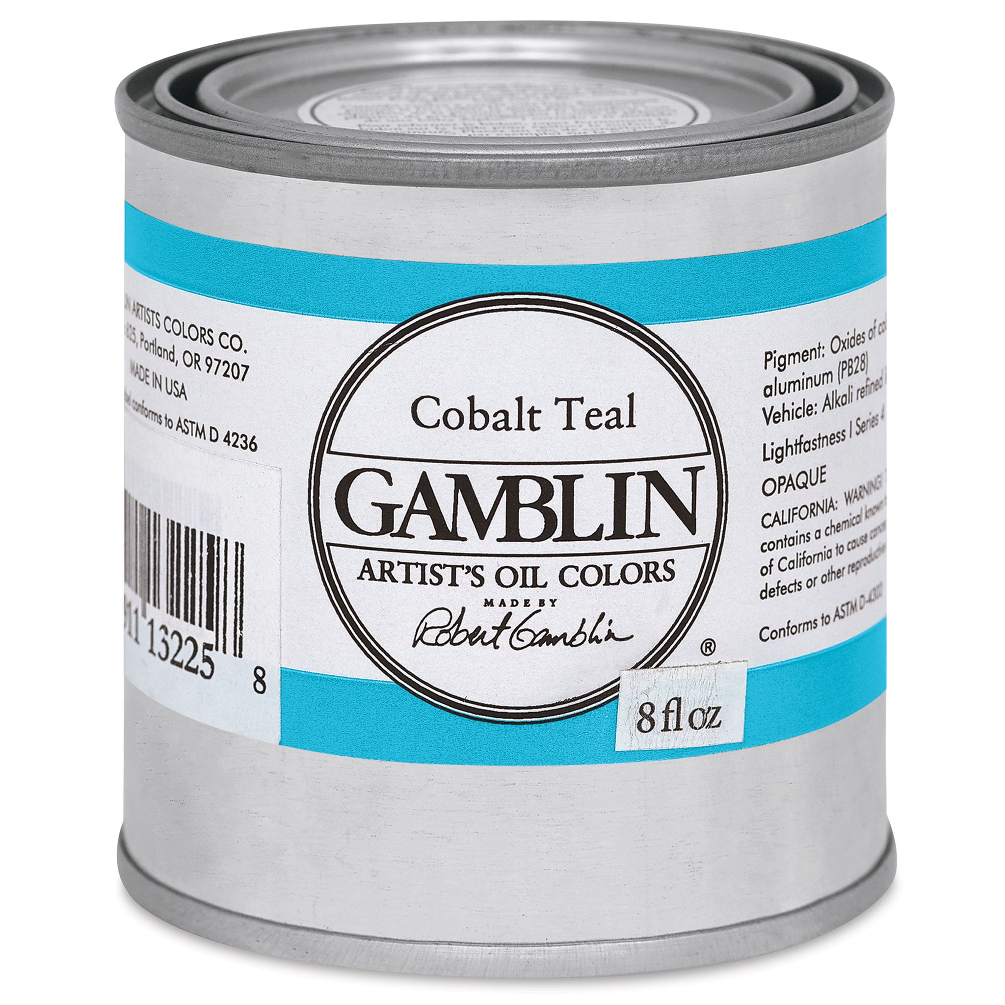 Gamblin Artist's Oil Color - Cobalt Teal, 8 oz Can - Walmart.com