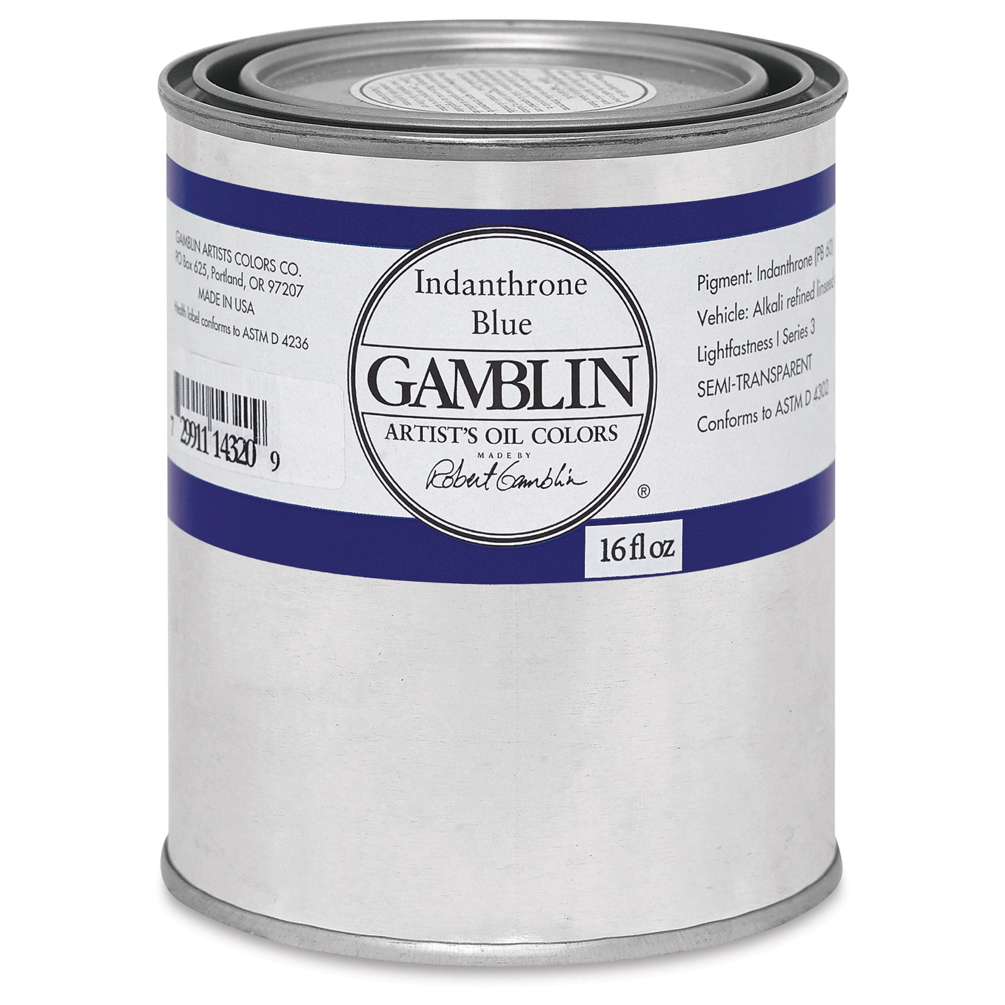 Gamblin Artist's Oil Color - Indanthrone Blue, 16 oz Can - Walmart.com