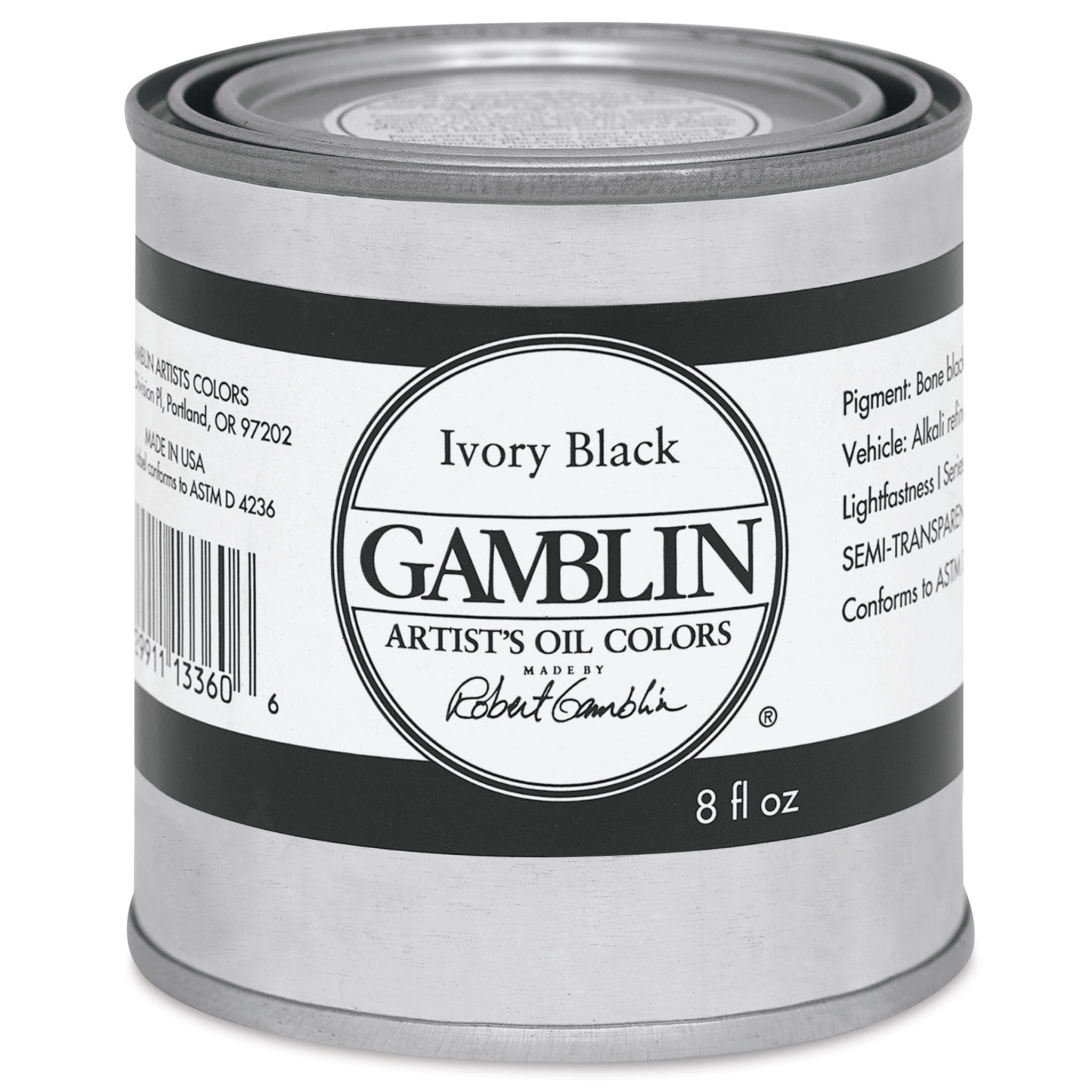 Gamblin Artist's Oil Color - Ivory Black, 8 oz Can - Walmart.com