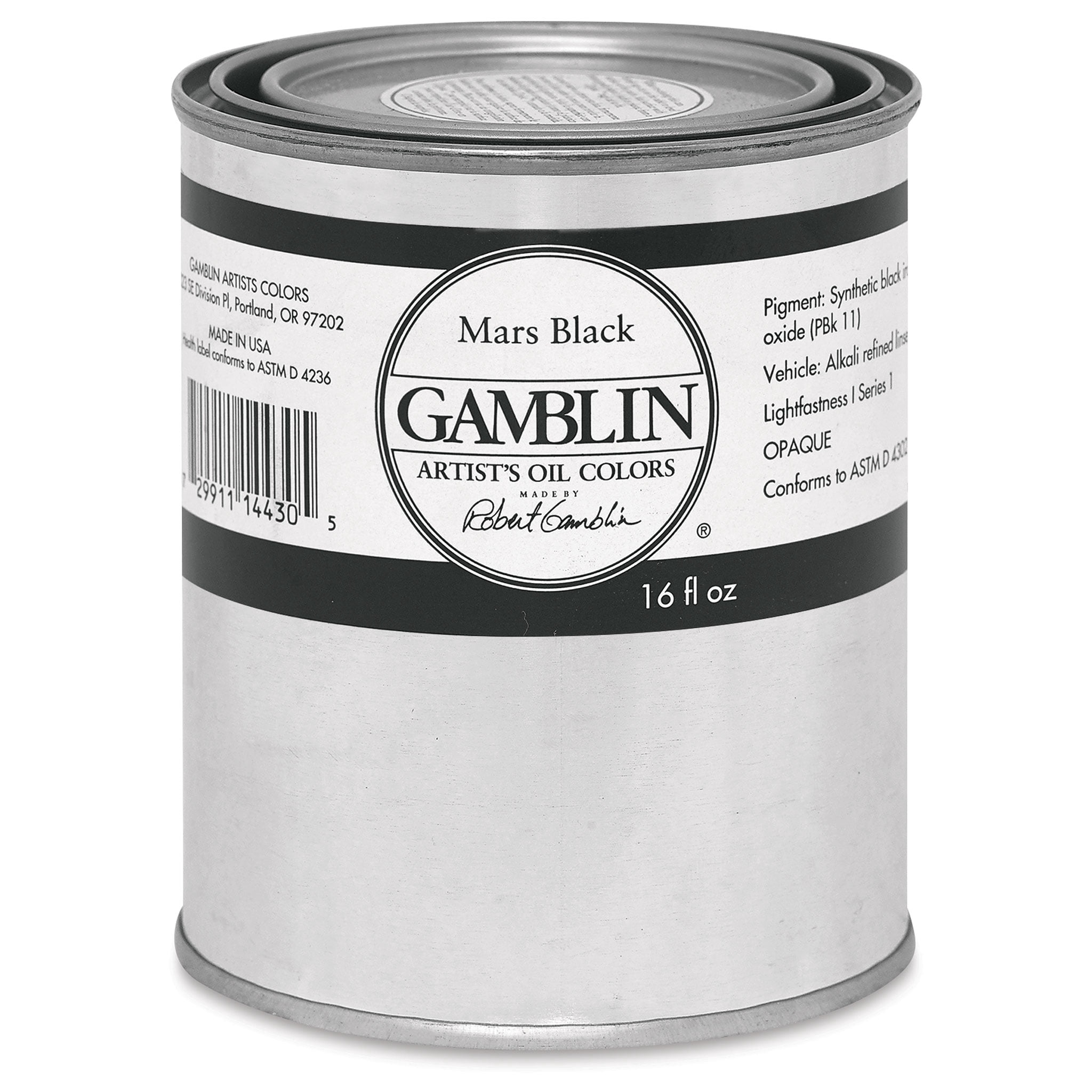 Gamblin Artist's Oil Color - Mars Black, 16 oz Can - Walmart.com