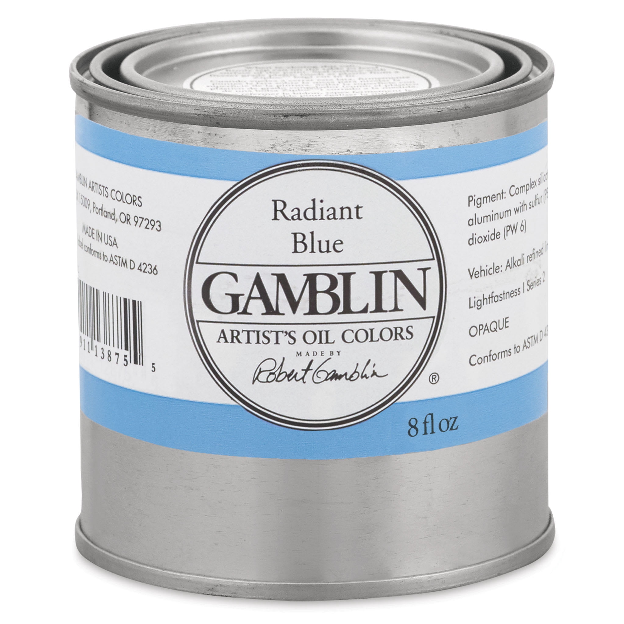 Gamblin Artist's Oil Color - Radiant Blue, 8 oz can - Walmart Business ...
