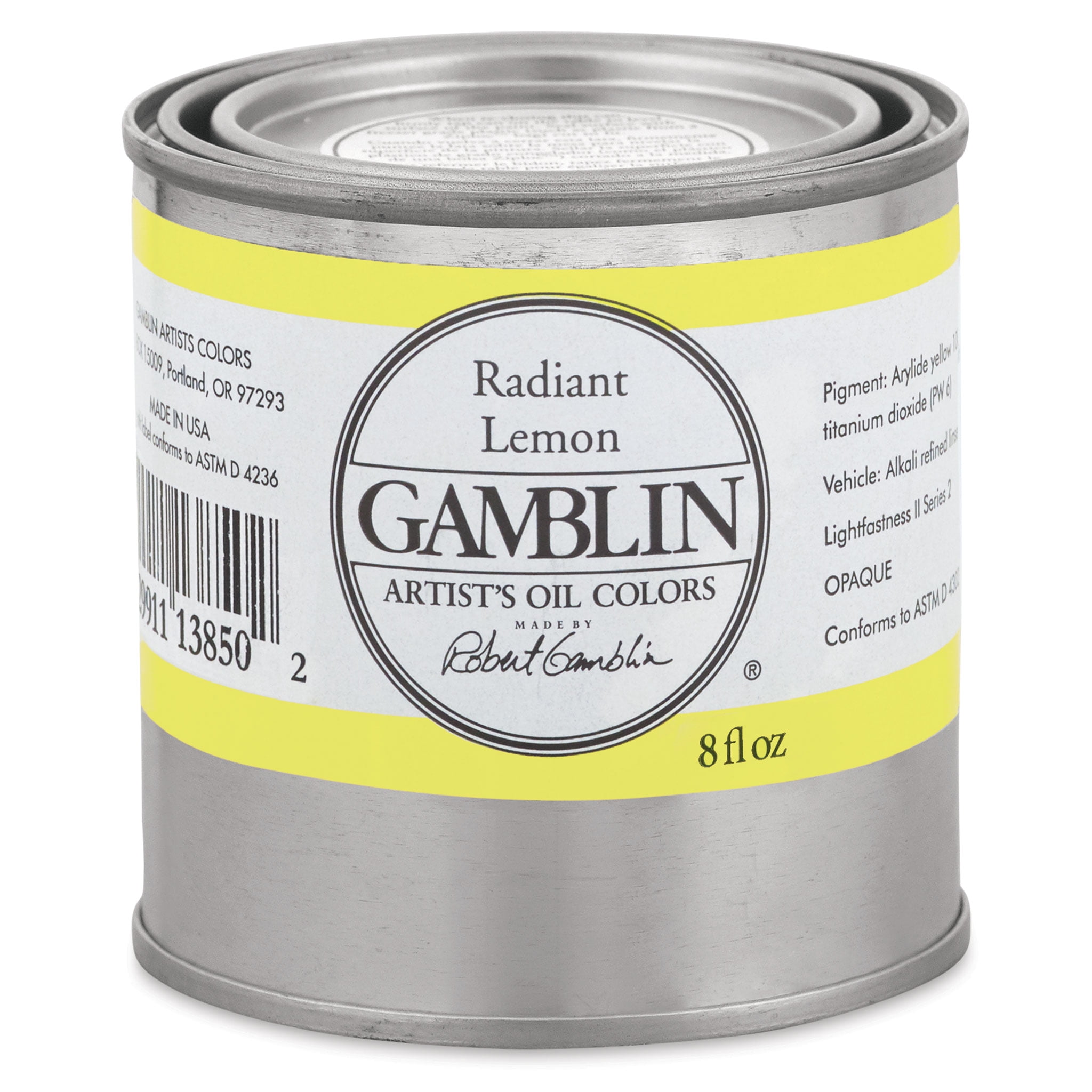 Gamblin Artist's Oil Color - Radiant Lemon, 8 oz Can - Walmart.com