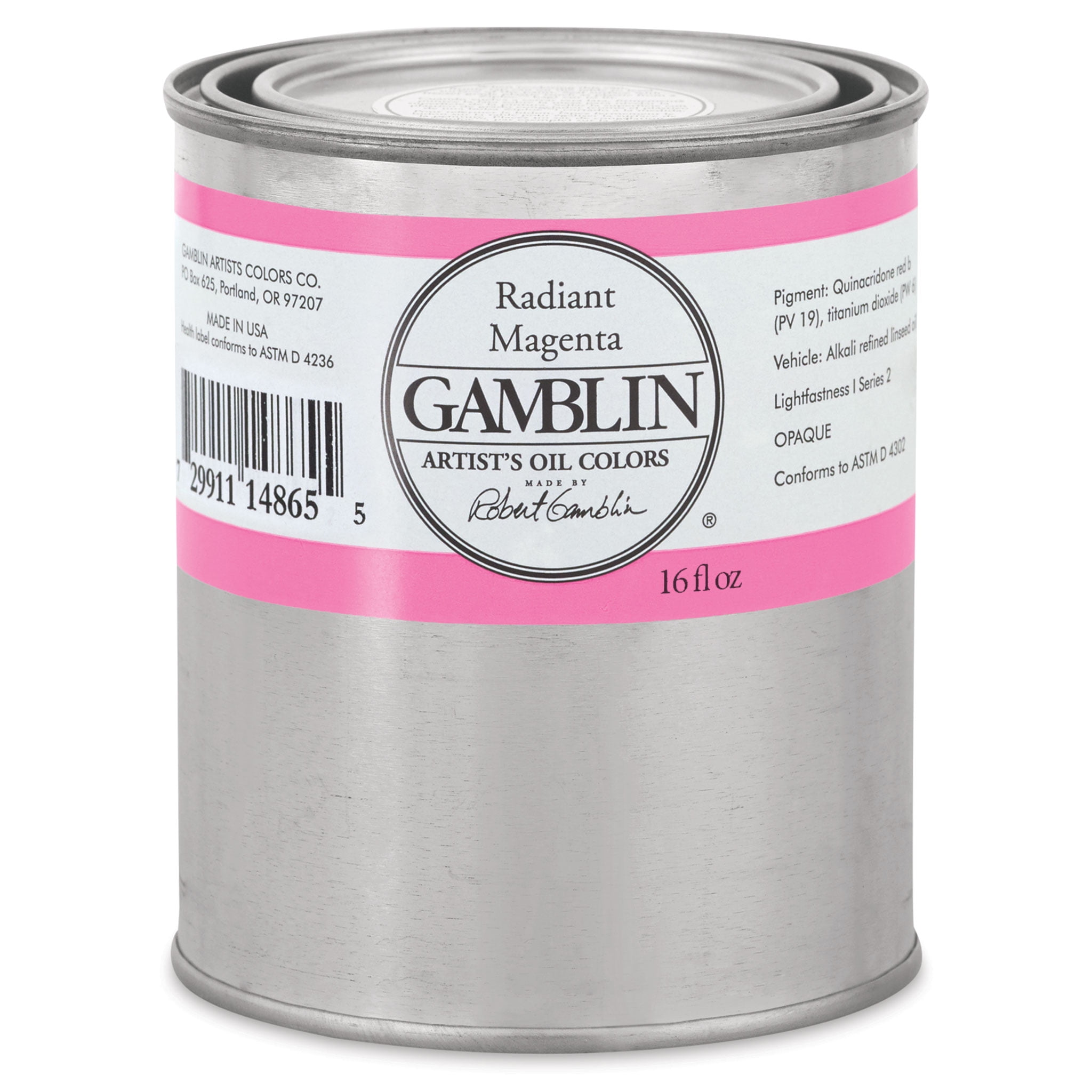 Gamblin Artist's Oil Color - Radiant Magenta, 16 oz Can - Walmart.com
