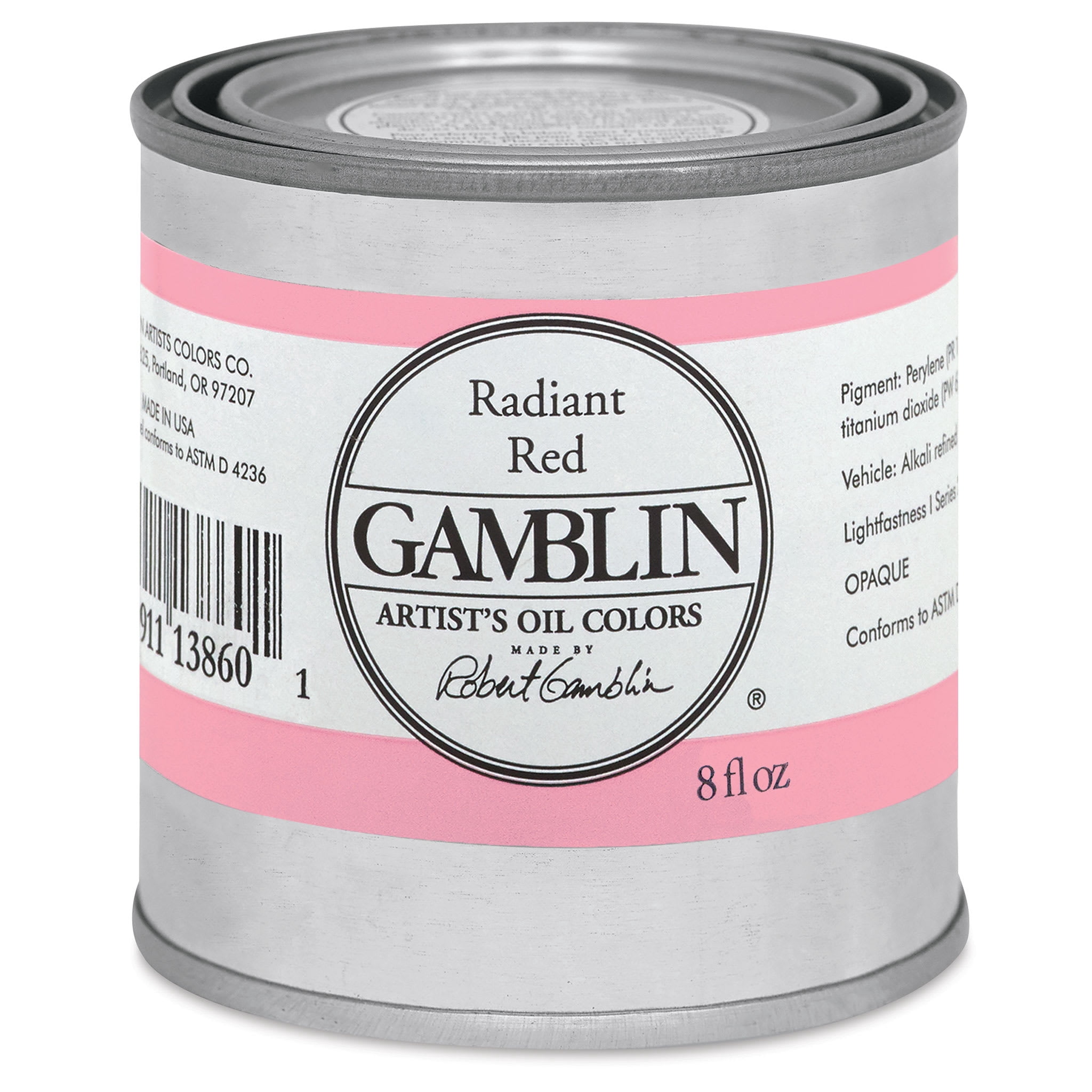 Gamblin Artist's Oil Color - Radiant Red, 8 oz Can - Walmart.com
