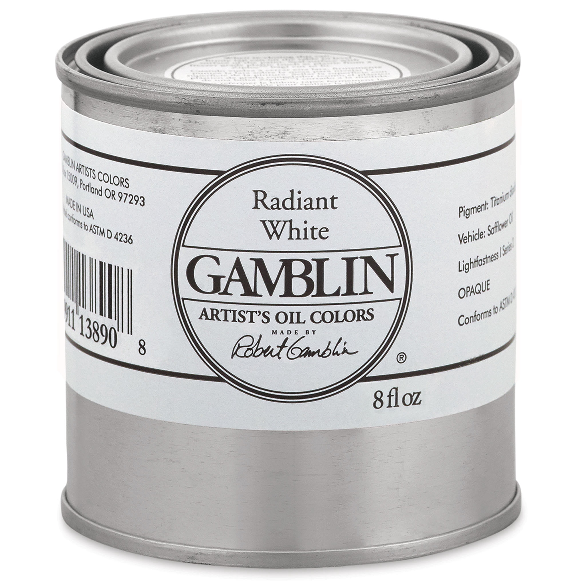 Gamblin Artist's Oil Color - Radiant White, 8 oz Can - Walmart.com
