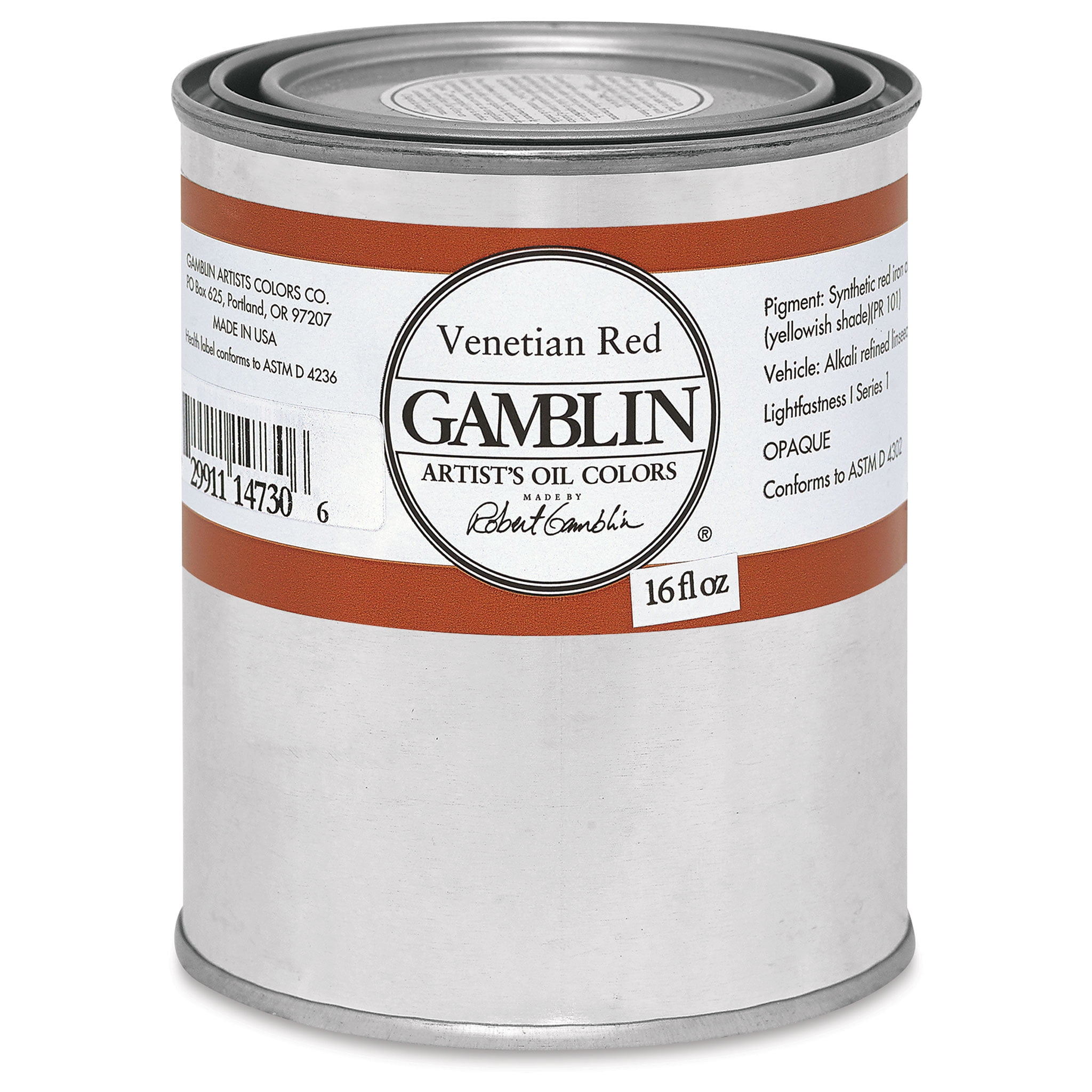 Gamblin Artist's Oil Color - Venetian Red, 16 oz Can - Walmart.com