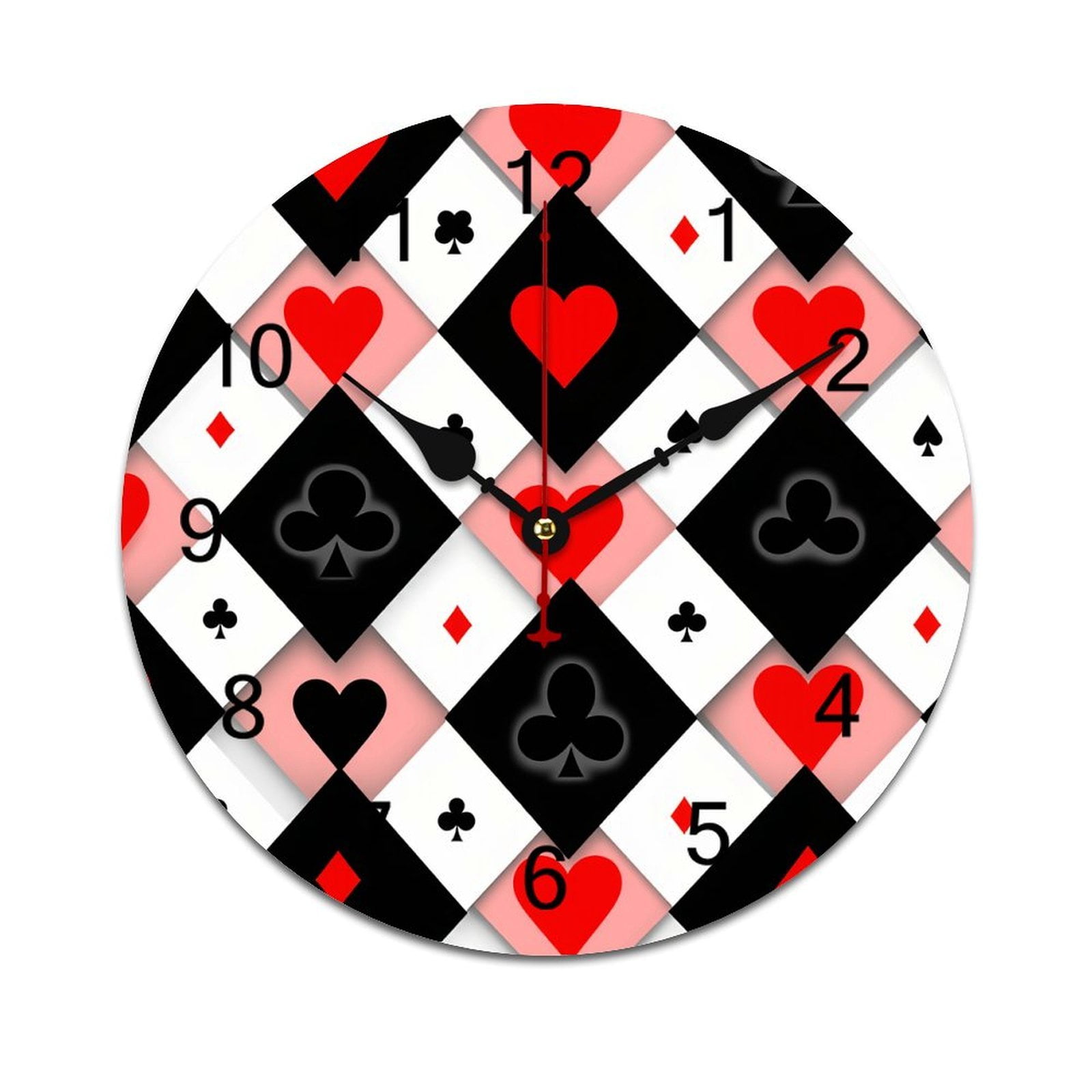 Gambling Casino Cards Word Saying Big Wall Clock Home Decor Art Watch ...