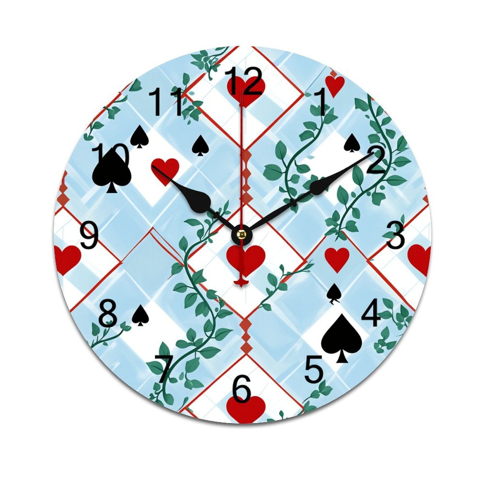Gambling Casino Cards Word Saying Big Wall Clock Home Decor Art Watch ...