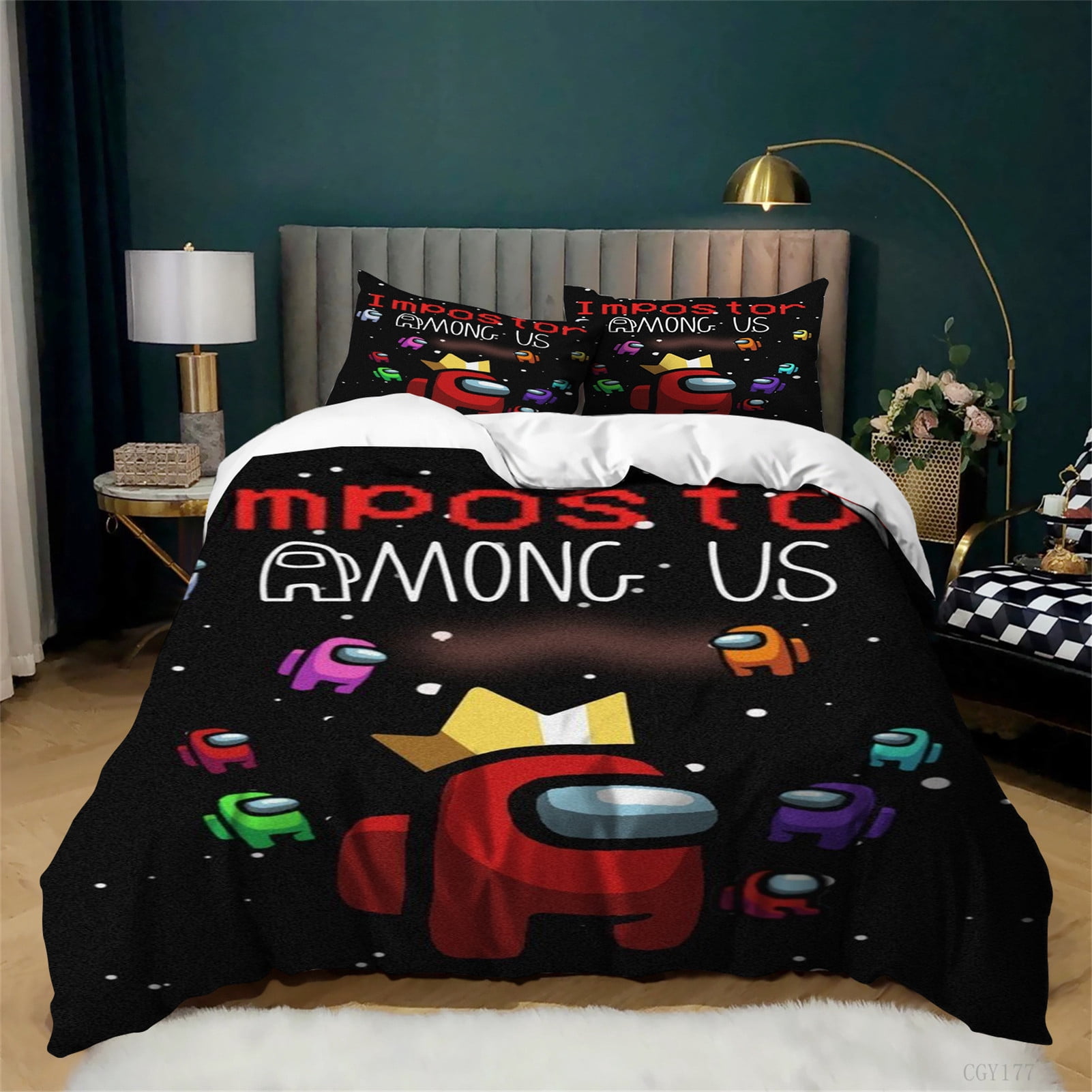 Game Among Us Duvet Cover Set 3 Pieces All Season Lightweight Bedding ...