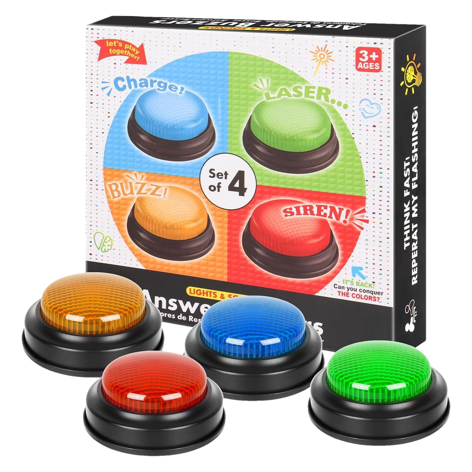 Game Answer Buzzer|4-Piece Competition Prop Quick Answer Button|Game ...