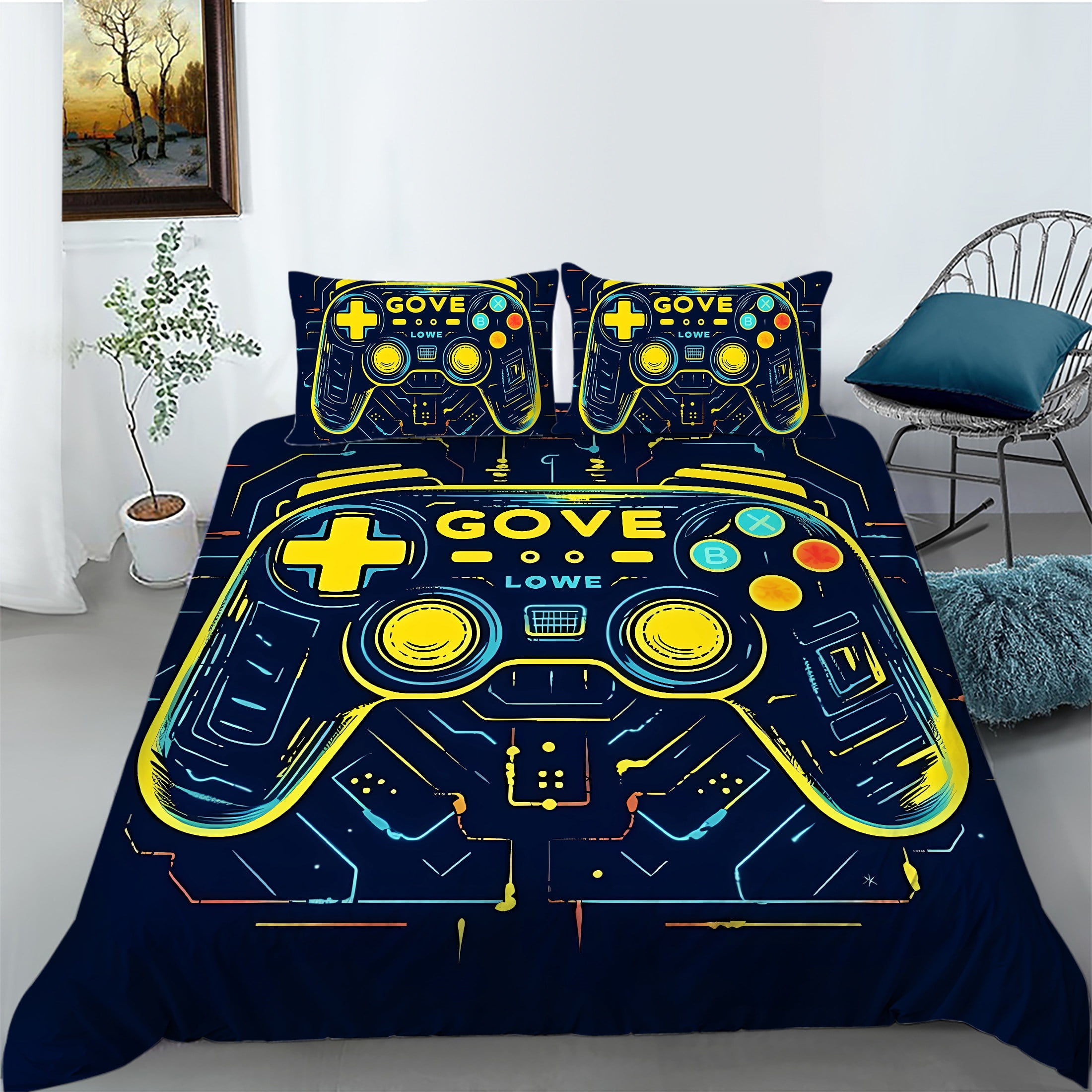 Game Art Style Home Bedding Clothes Quilt Cover Bed Spreads Breathable ...