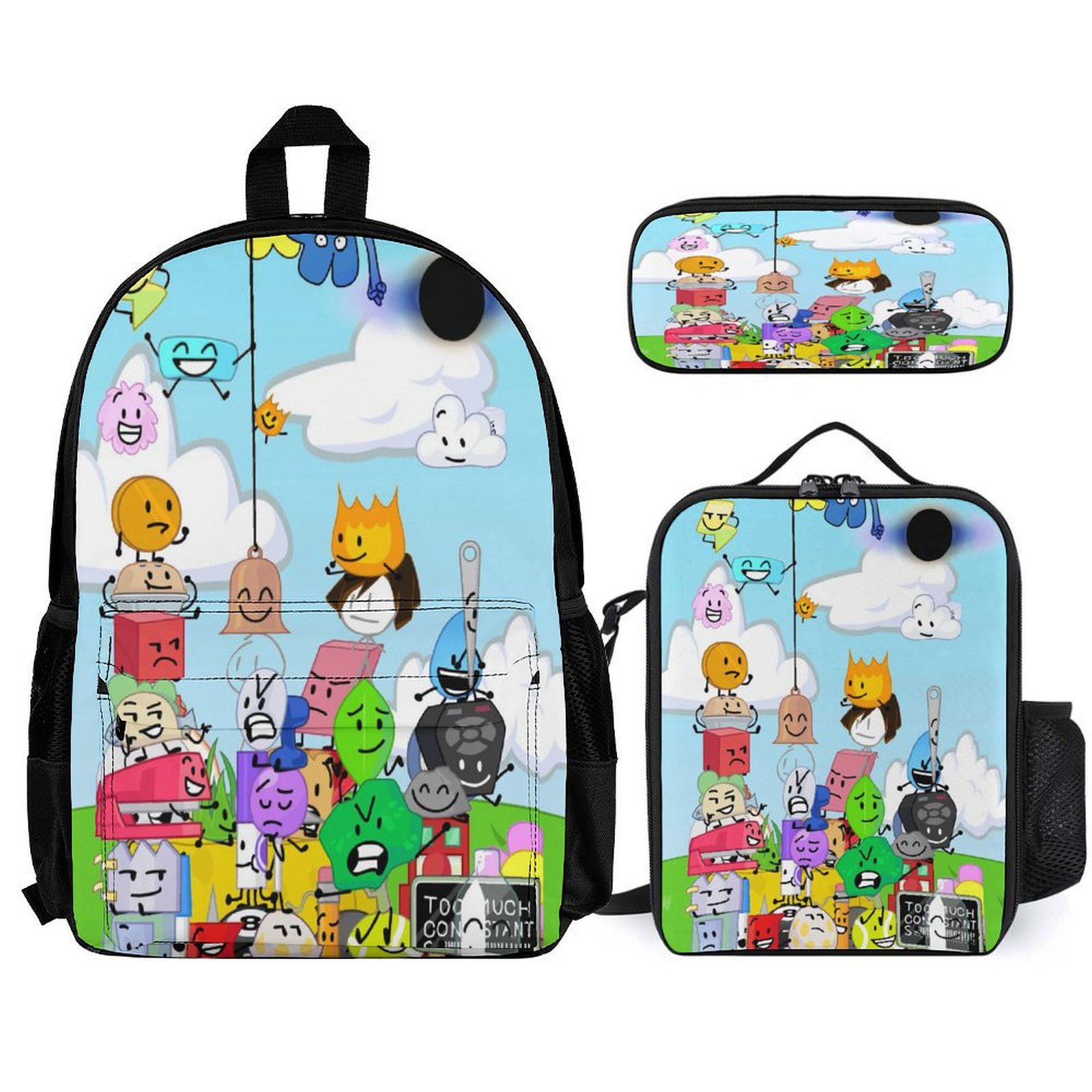 Game BFDI Battle for Dream Island Backpack Set 16.5in Backpacks with ...