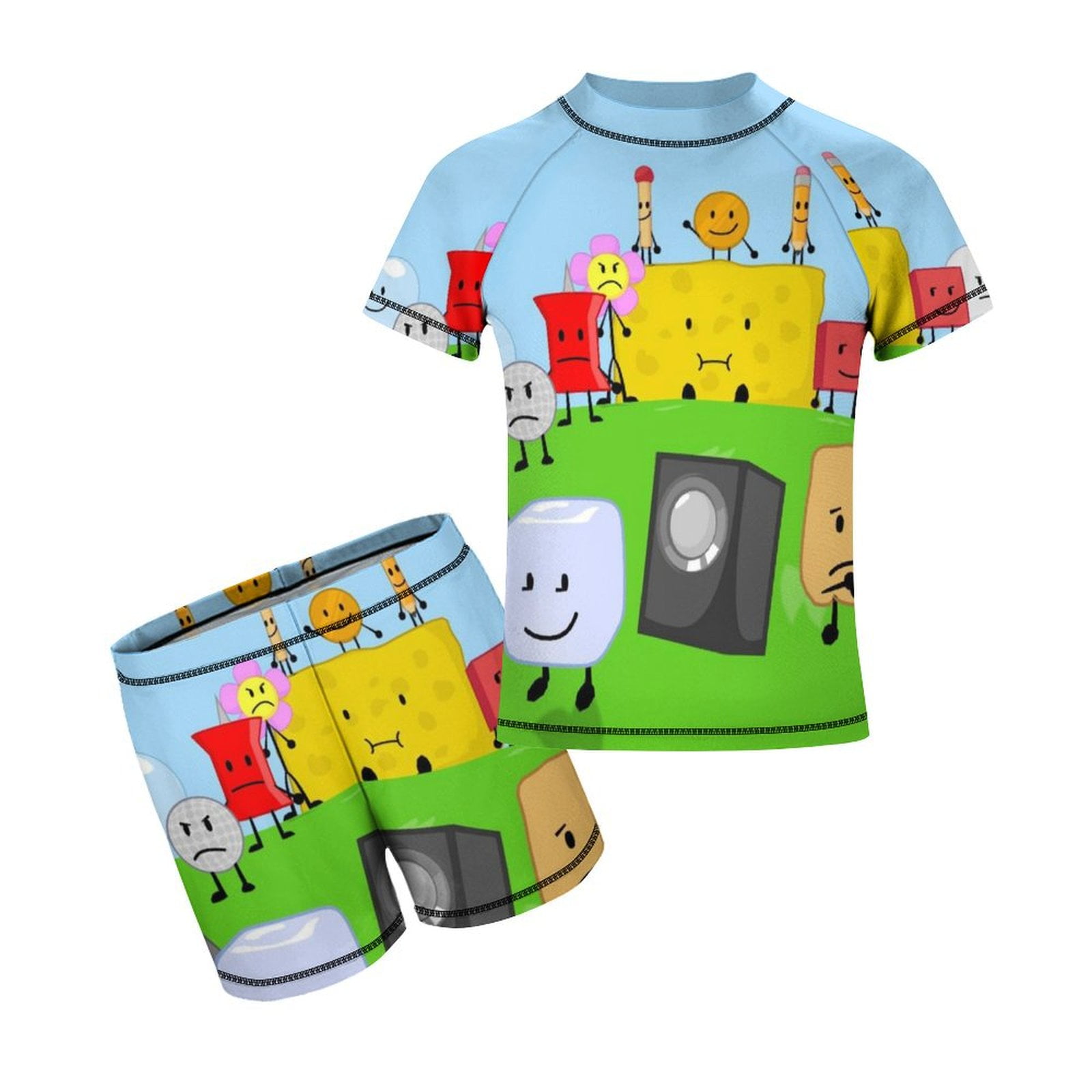 Game BFDI Battle For Dream Island Boy's Swimsuit Short Sleeve T Shirt ...