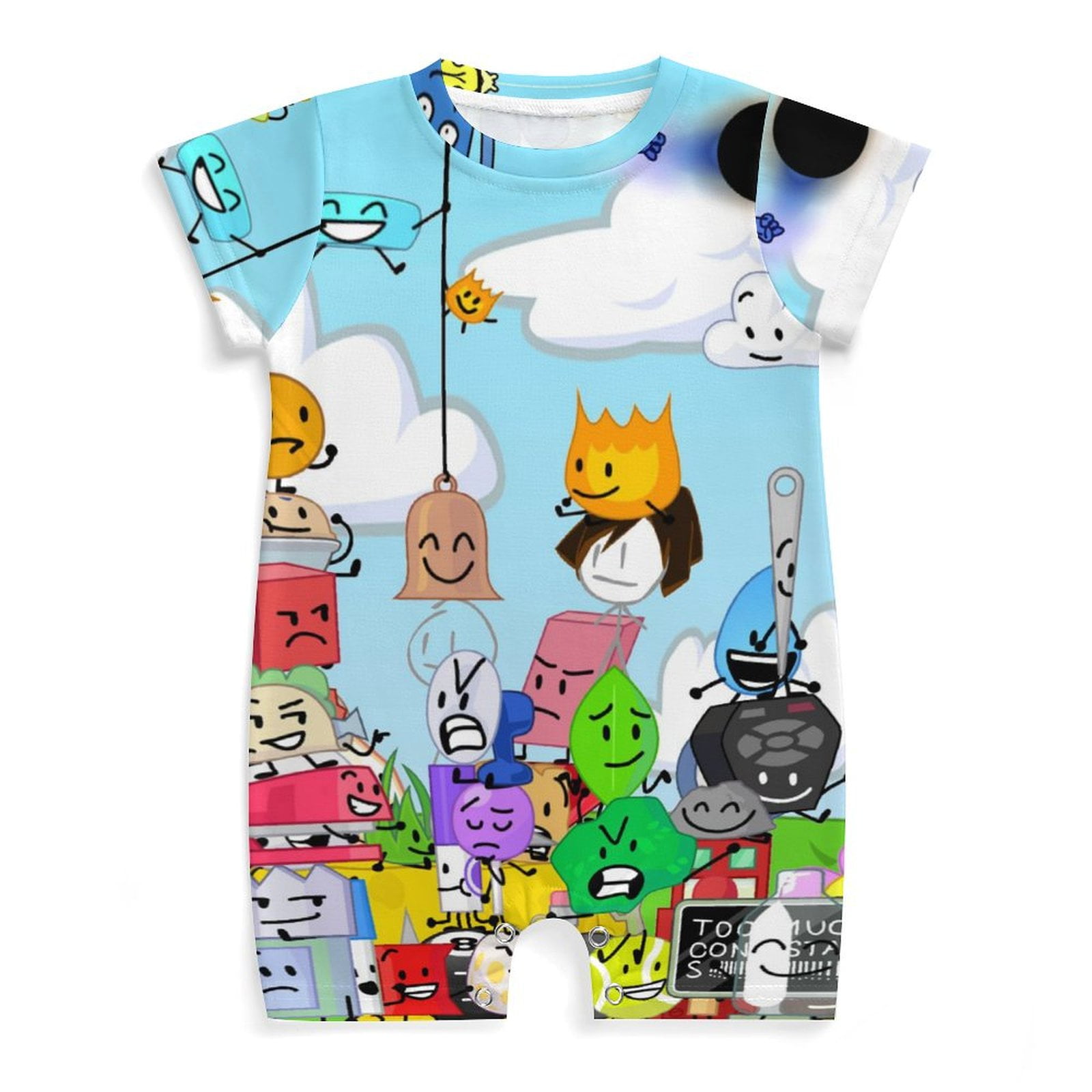 Game BFDI Battle For Dream Island Baby Neutral Oversized T Shirt Romper ...