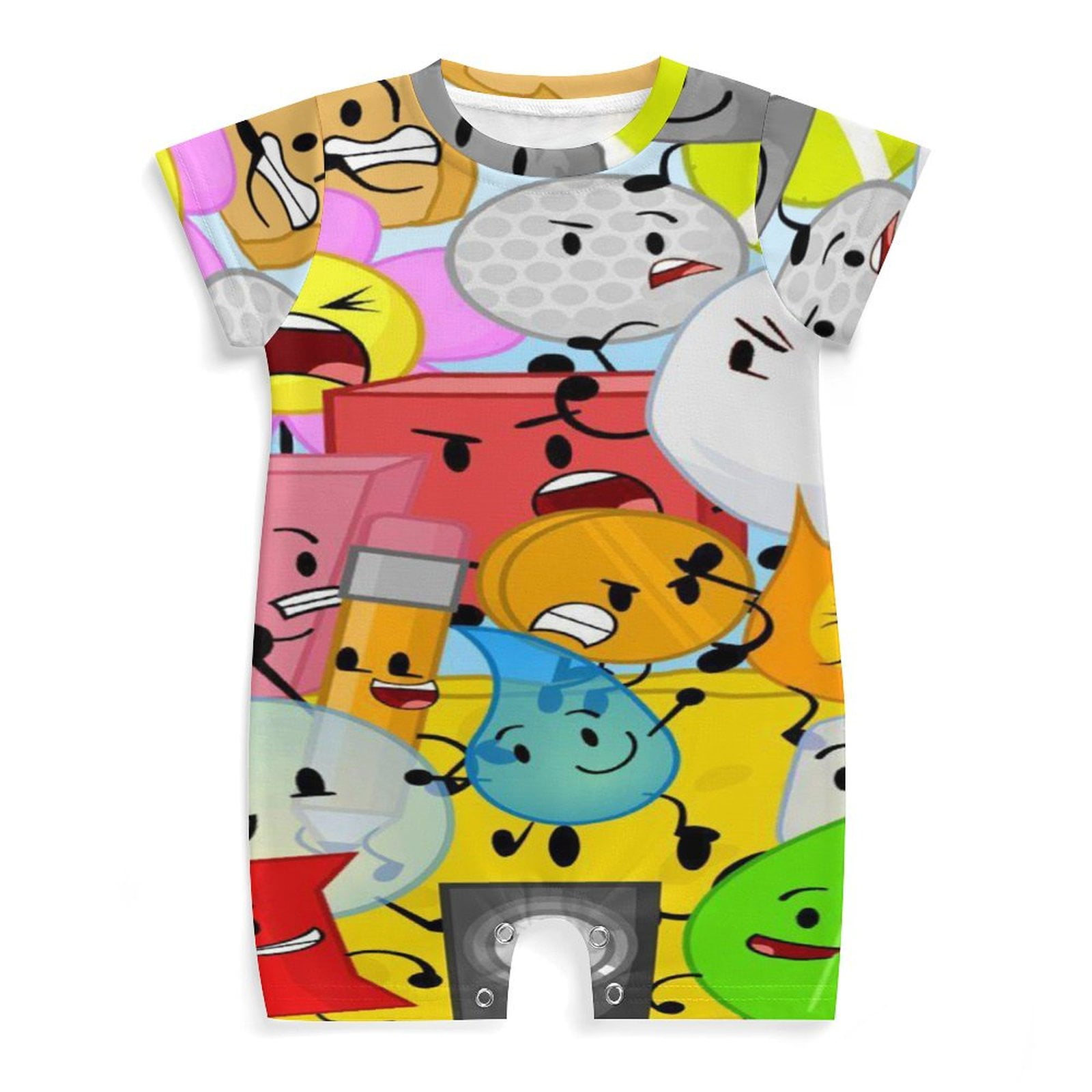 Game BFDI Battle For Dream Island Baby Neutral Oversized T Shirt Romper ...