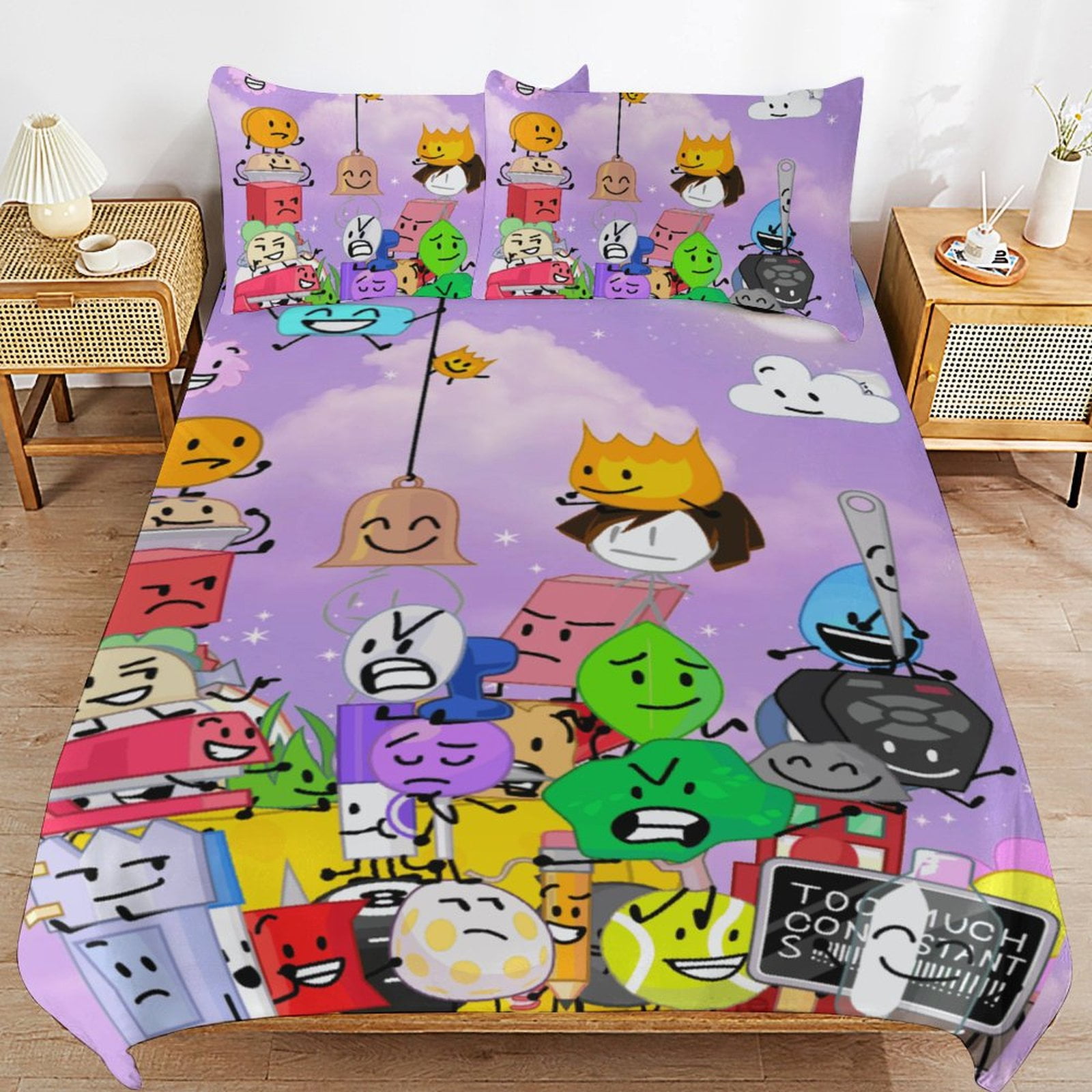 Game BFDI Battle For Dream Island Bedding Set Duvet Cover Comfortable ...