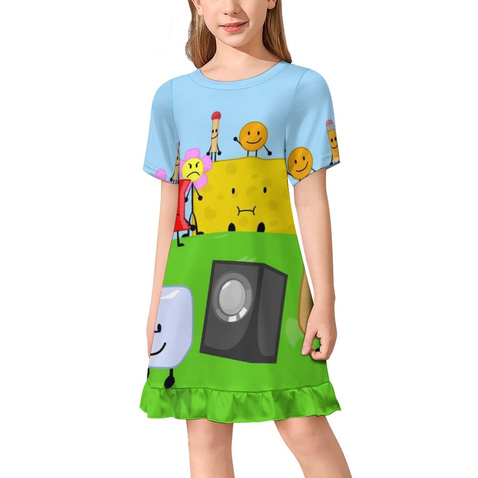 Game BFDI Battle For Dream Island Children's Short Sleeved Dress 3D ...