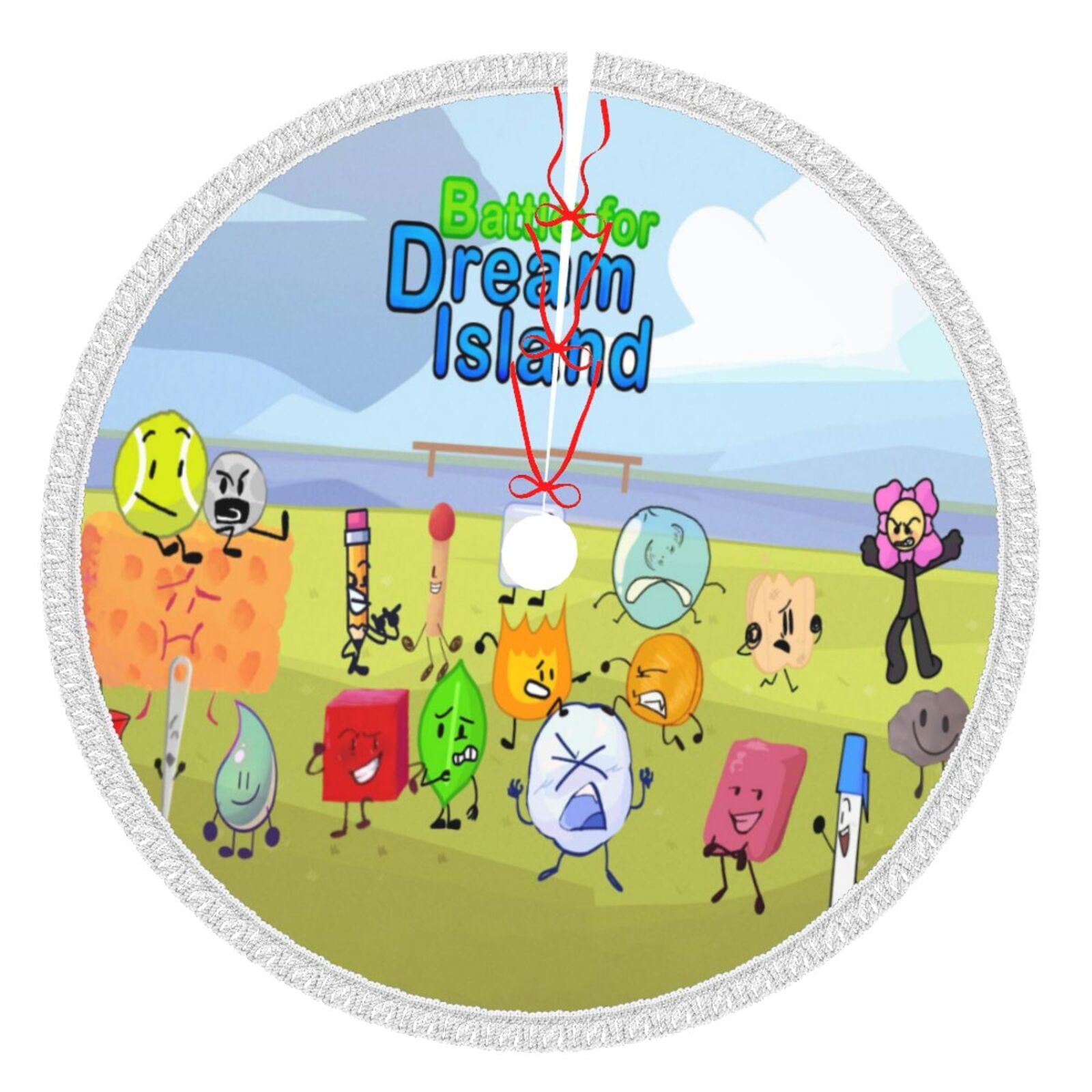 Game BFDI Battle For Dream Island Christmas Tree Skirt with Tassels ...