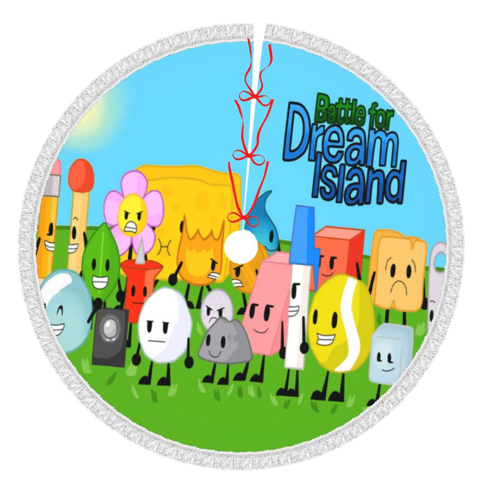 Game BFDI Battle For Dream Island Christmas Tree Skirt with Tassels ...