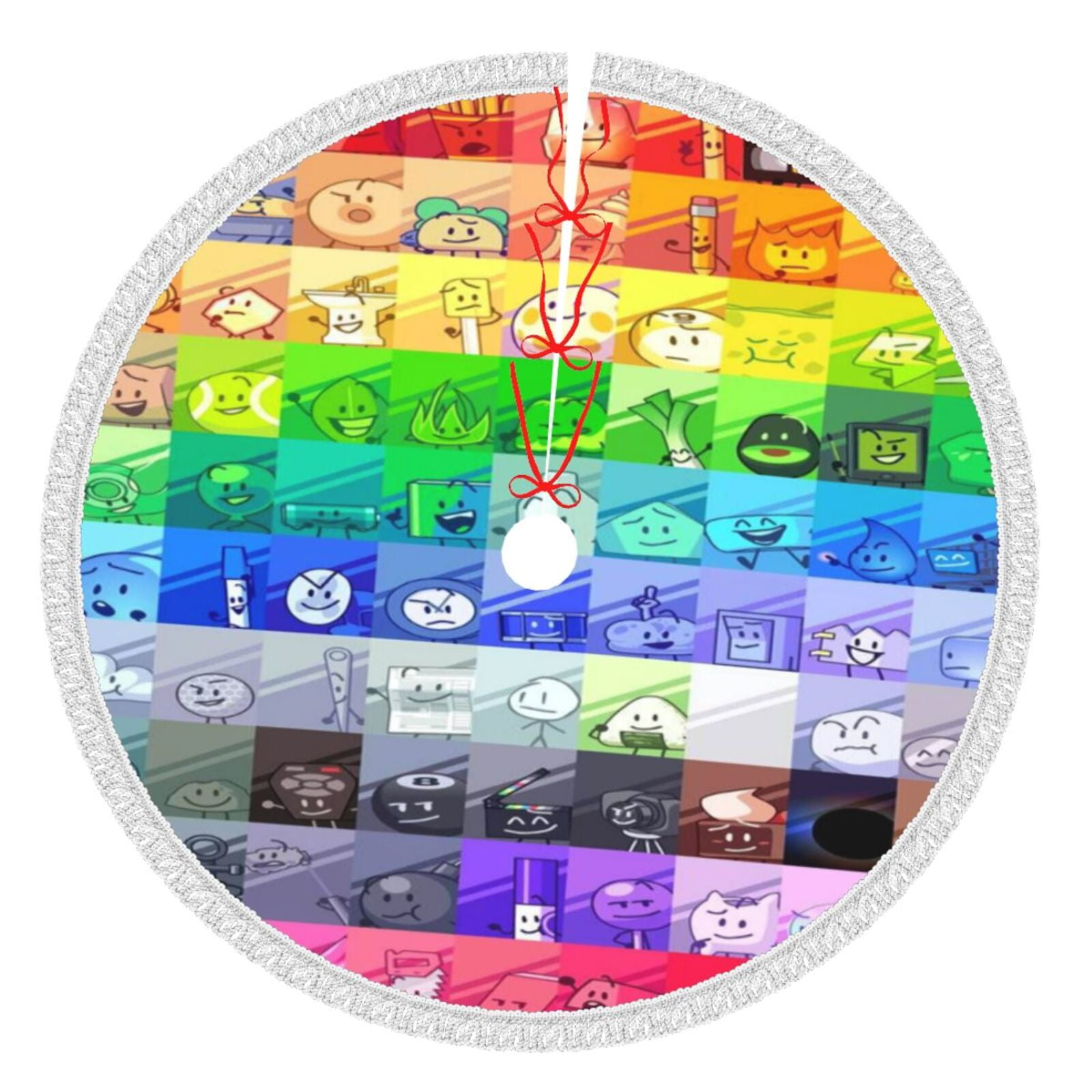 Game BFDI Battle For Dream Island Christmas Tree Skirt with Tassels ...