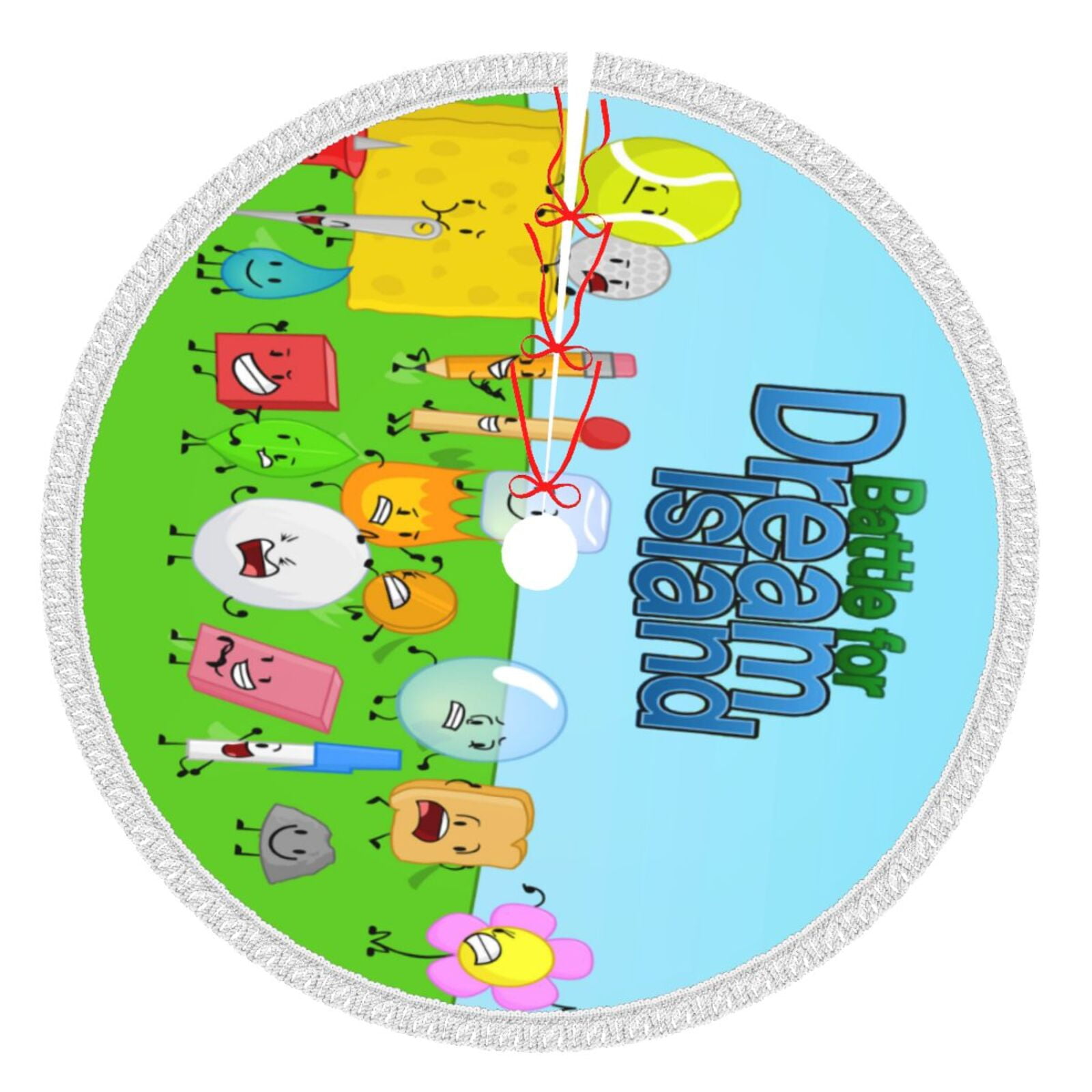 Game BFDI Battle For Dream Island Christmas Tree Skirt with Tassels ...