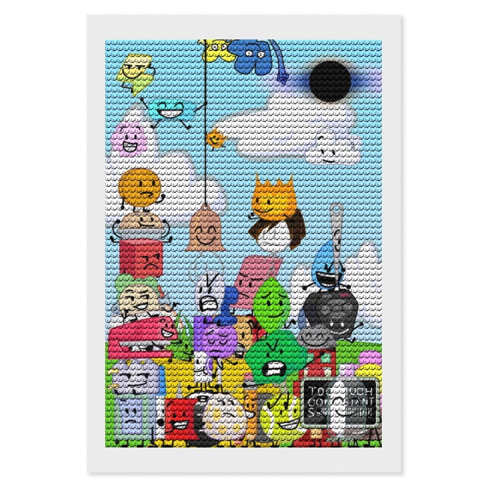 Game BFDI Battle For Dream Island Diamond Art Kits for Adults DIY 5D ...