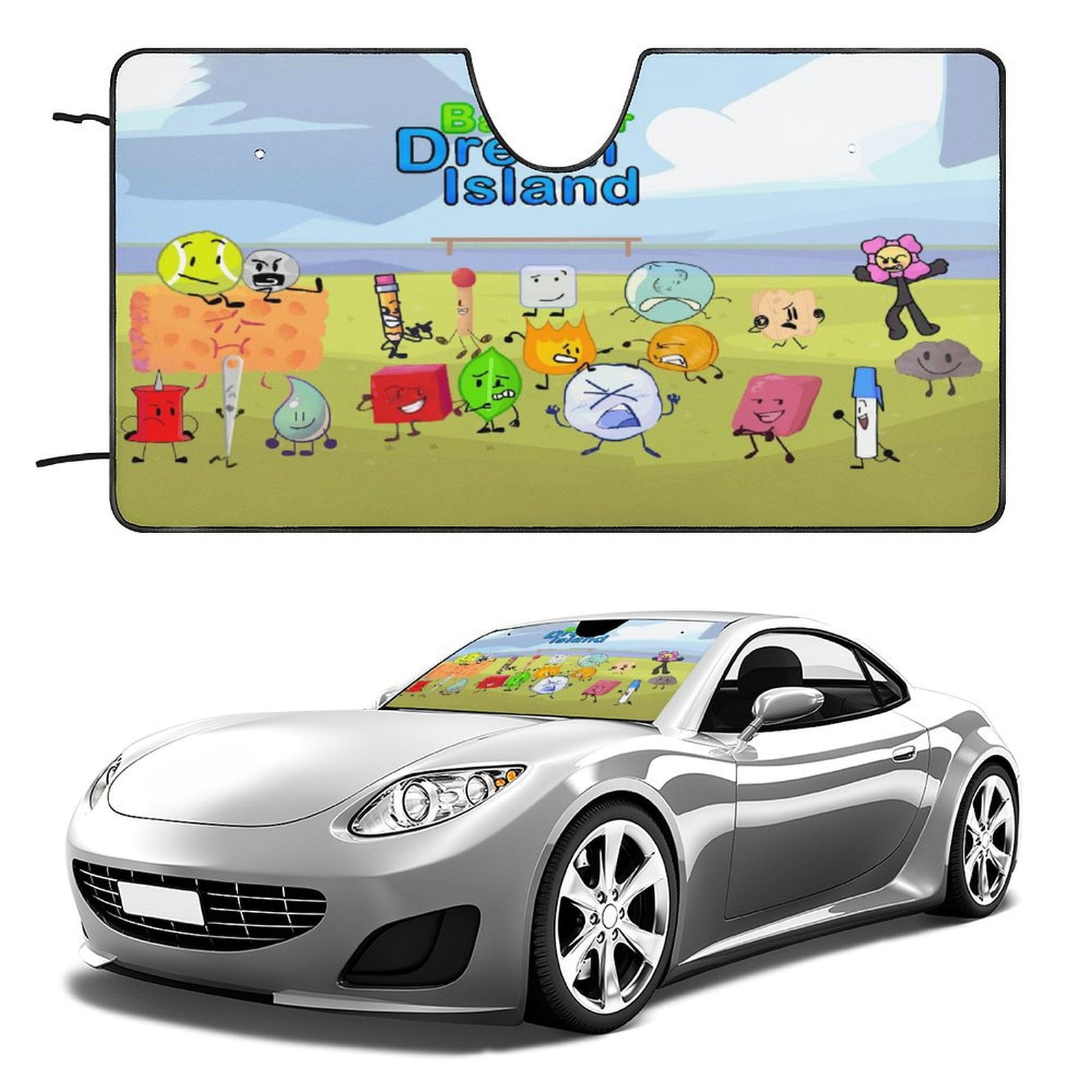 Game BFDI Battle For Dream Island Foldable Car Windshield Sun Shades ...