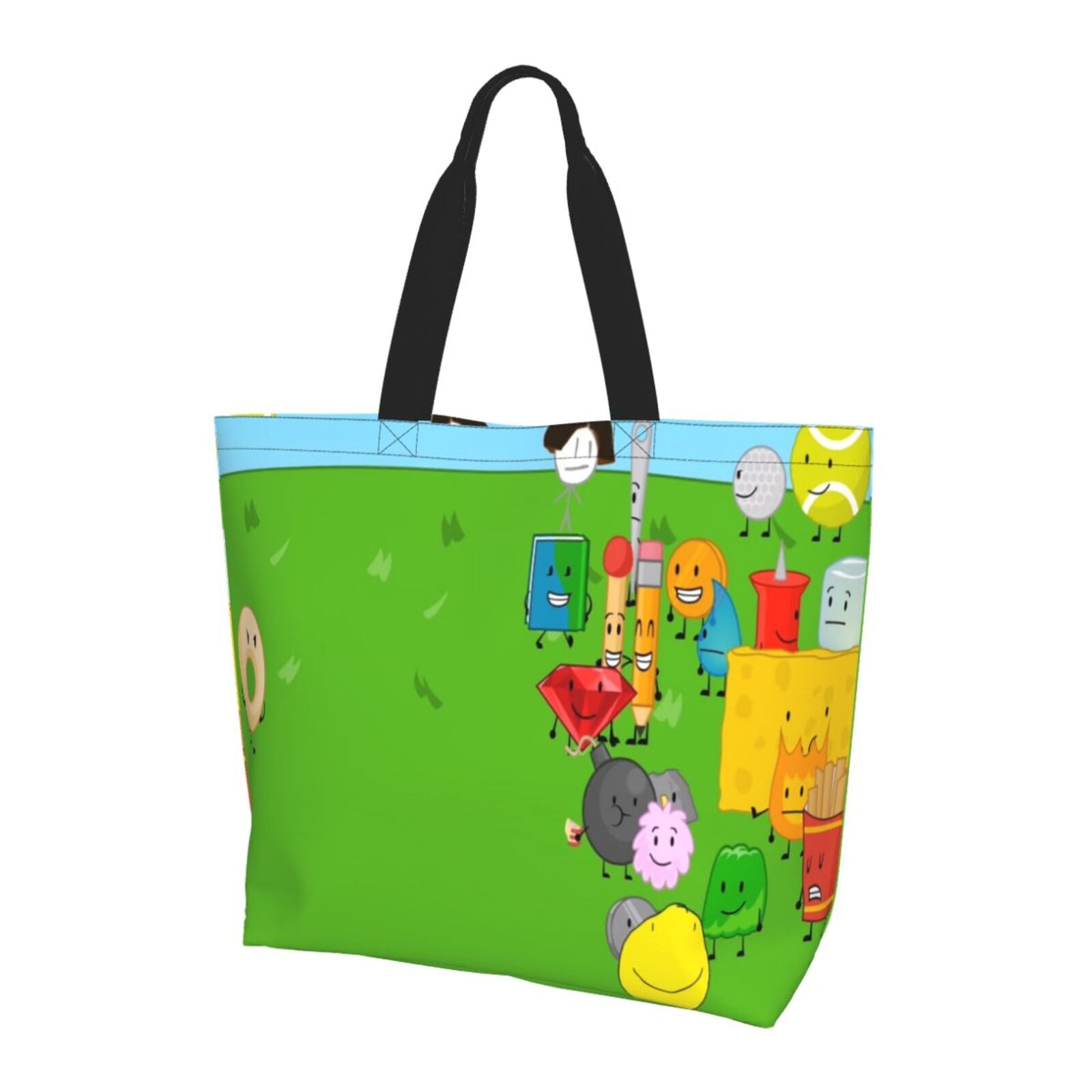 Game BFDI Battle For Dream Island Large Canvas Tote Bag for Gym Beach ...