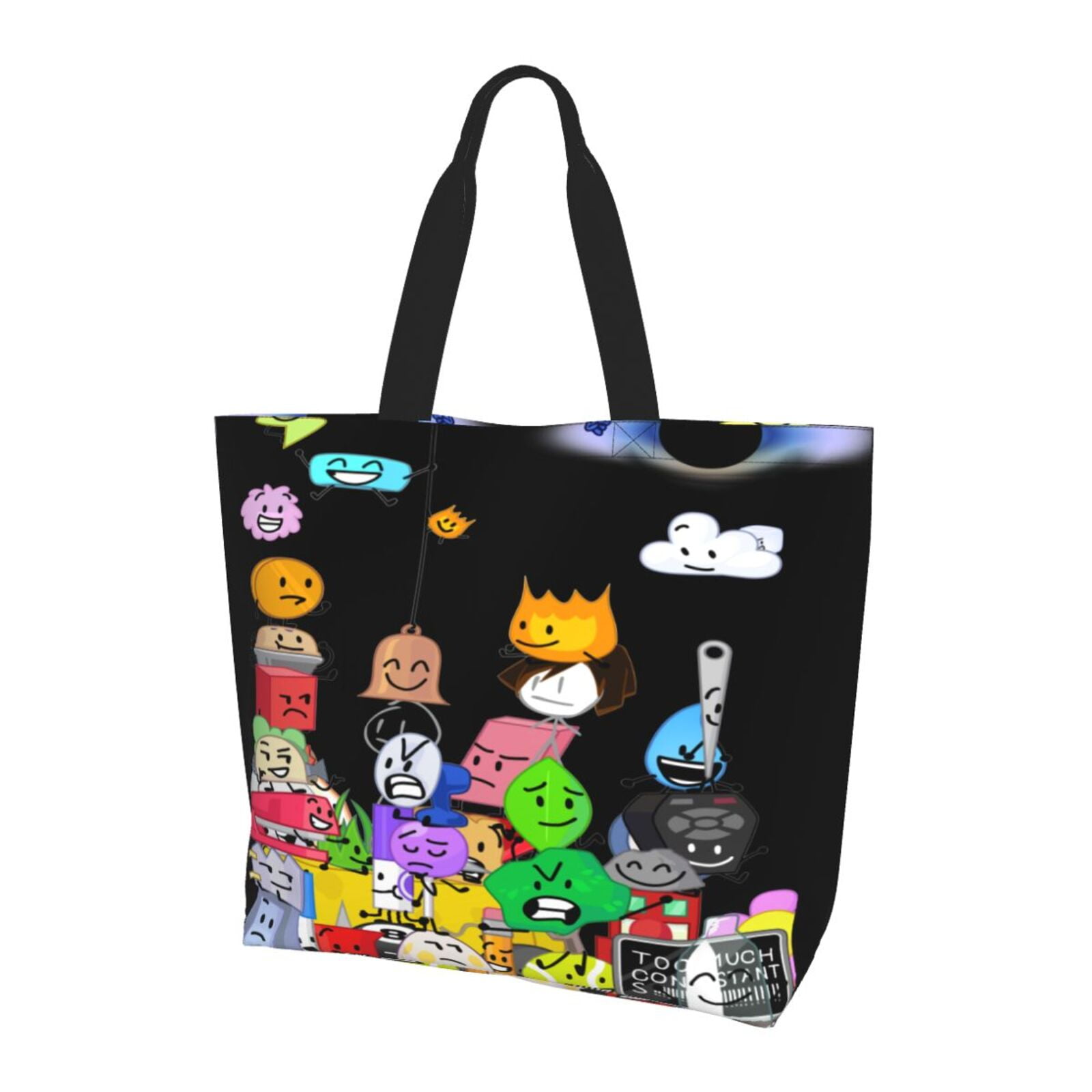 Game BFDI Battle For Dream Island Large Canvas Tote Bag for Gym Beach ...