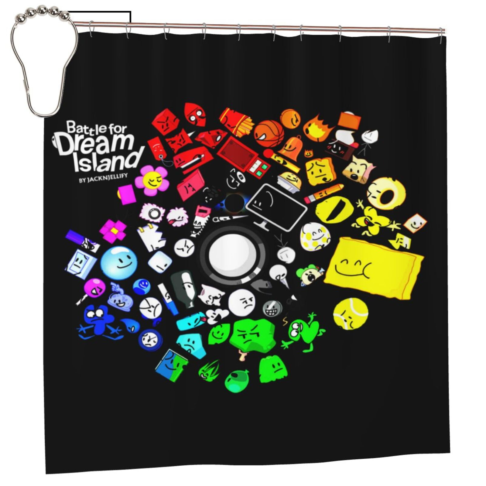 Game BFDI Battle For Dream Island Shower Curtain Bath Curtain Sets ...