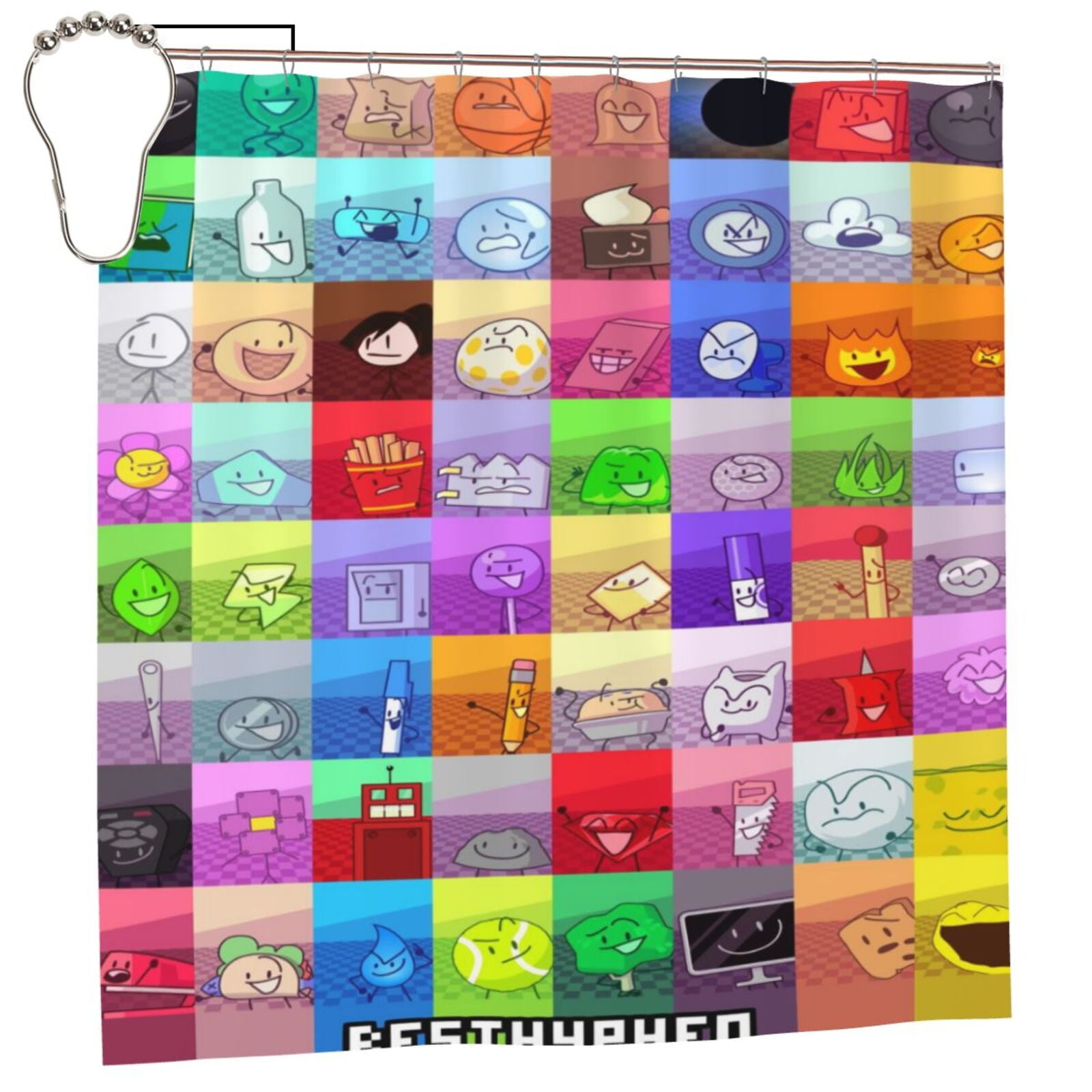 Game BFDI Battle For Dream Island Shower Curtain Bath Curtain Sets ...