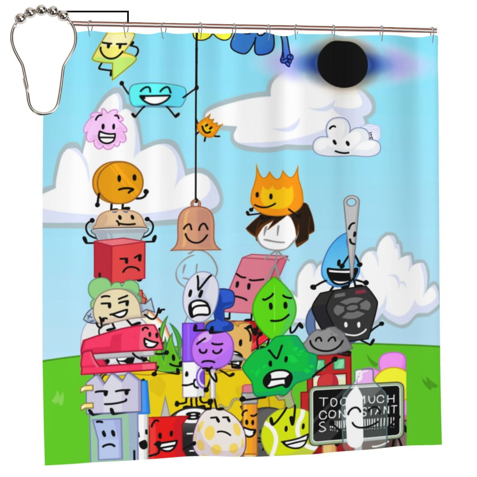 Game BFDI Battle For Dream Island Shower Curtain Bath Curtain Sets ...