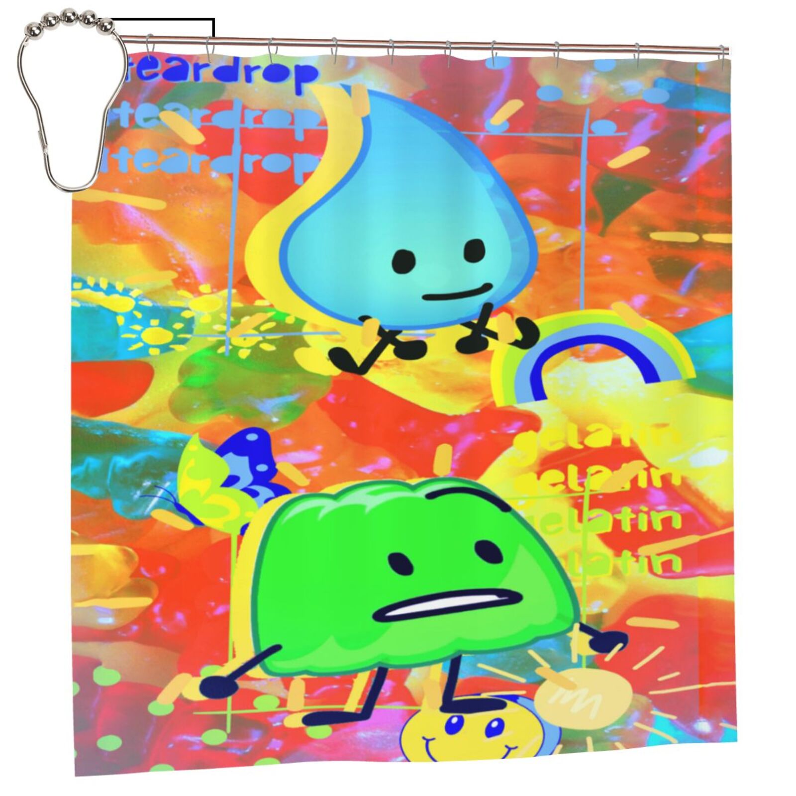 Game BFDI Battle For Dream Island Shower Curtain Bath Curtain Sets ...