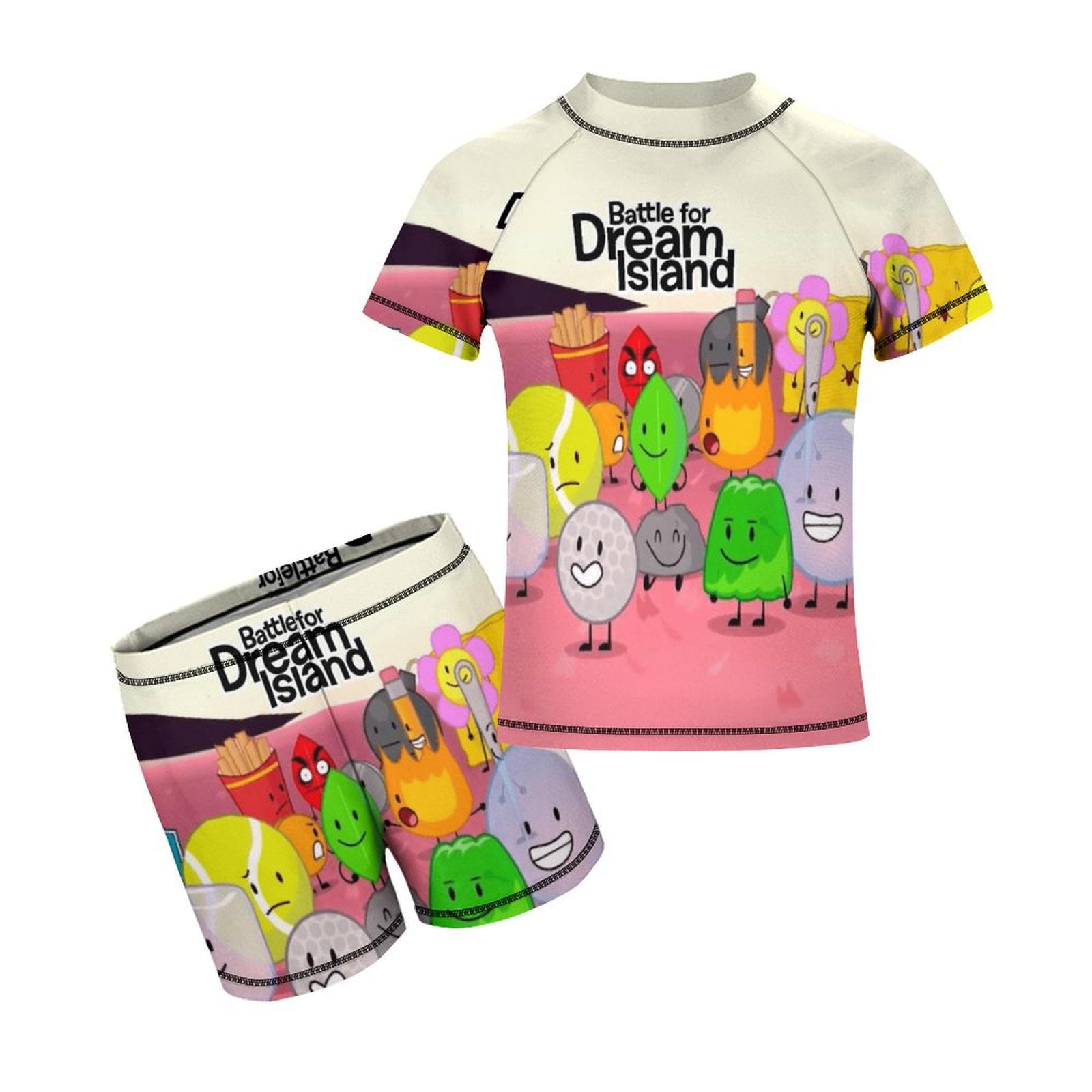 Game BFDI Battle For Dream Island Summer Swimwear For Boys 2PCS Rash ...