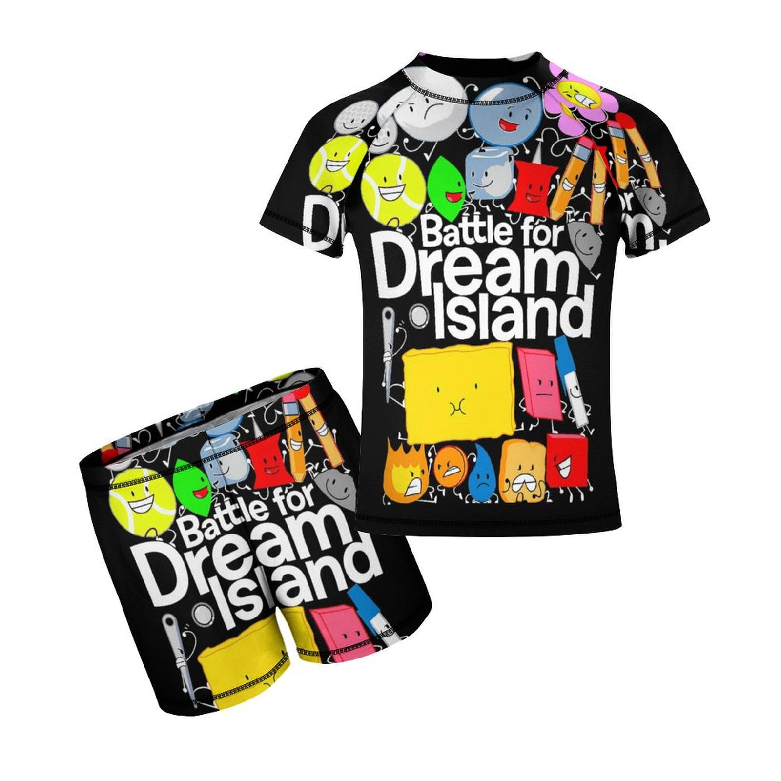Game BFDI Battle For Dream Island Summer Swimwear For Boys 2PCS Rash ...
