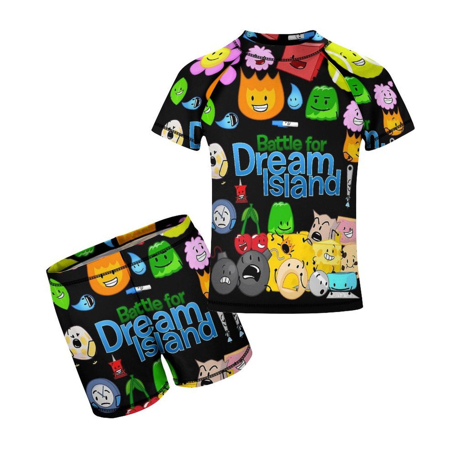 Game BFDI Battle For Dream Island Summer Swimwear For Boys 2PCS Rash ...