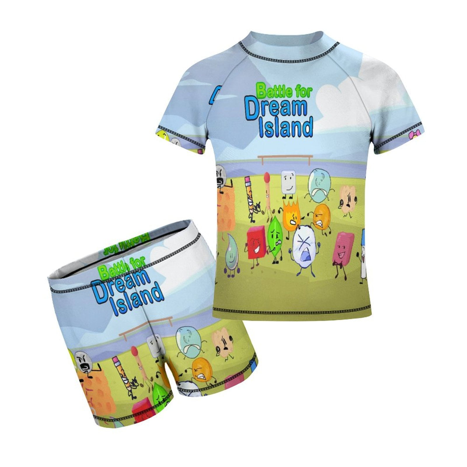 Game BFDI Battle For Dream Island Summer Swimwear For Boys 2PCS Rash ...