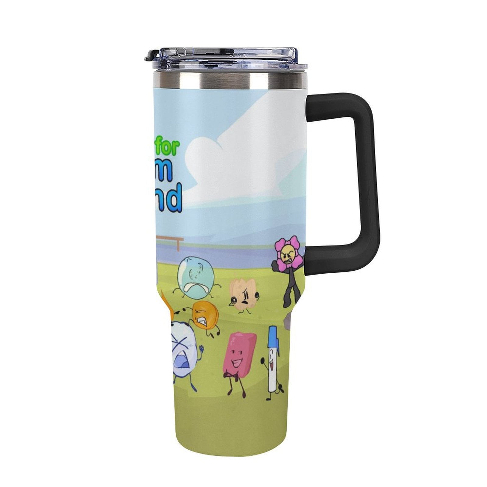 Game BFDI Battle For Dream Island Tumbler with Handle and Straw Lid ...