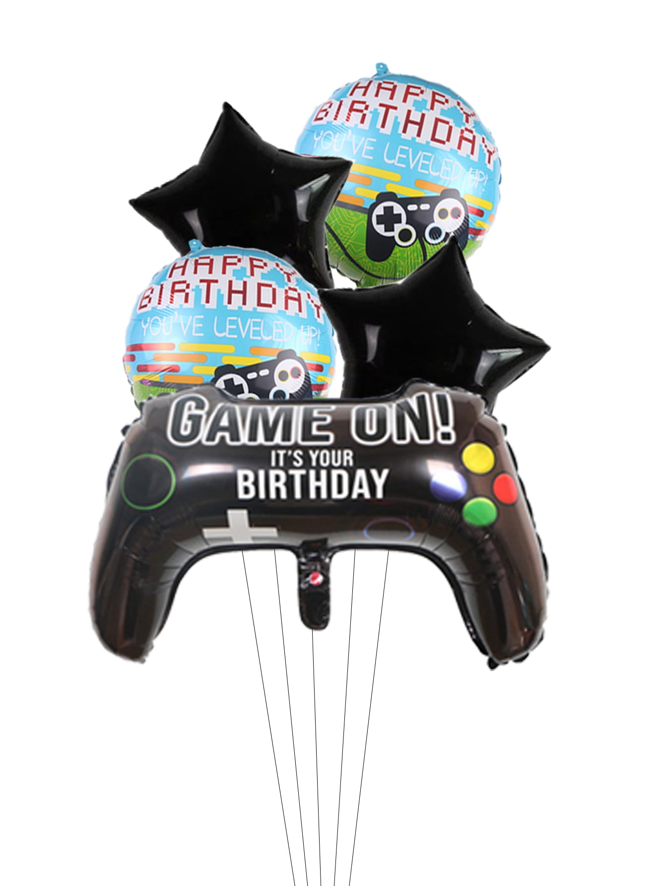 Game Balloons with Digital Numbers for Game Theme Birthday Decorations ...