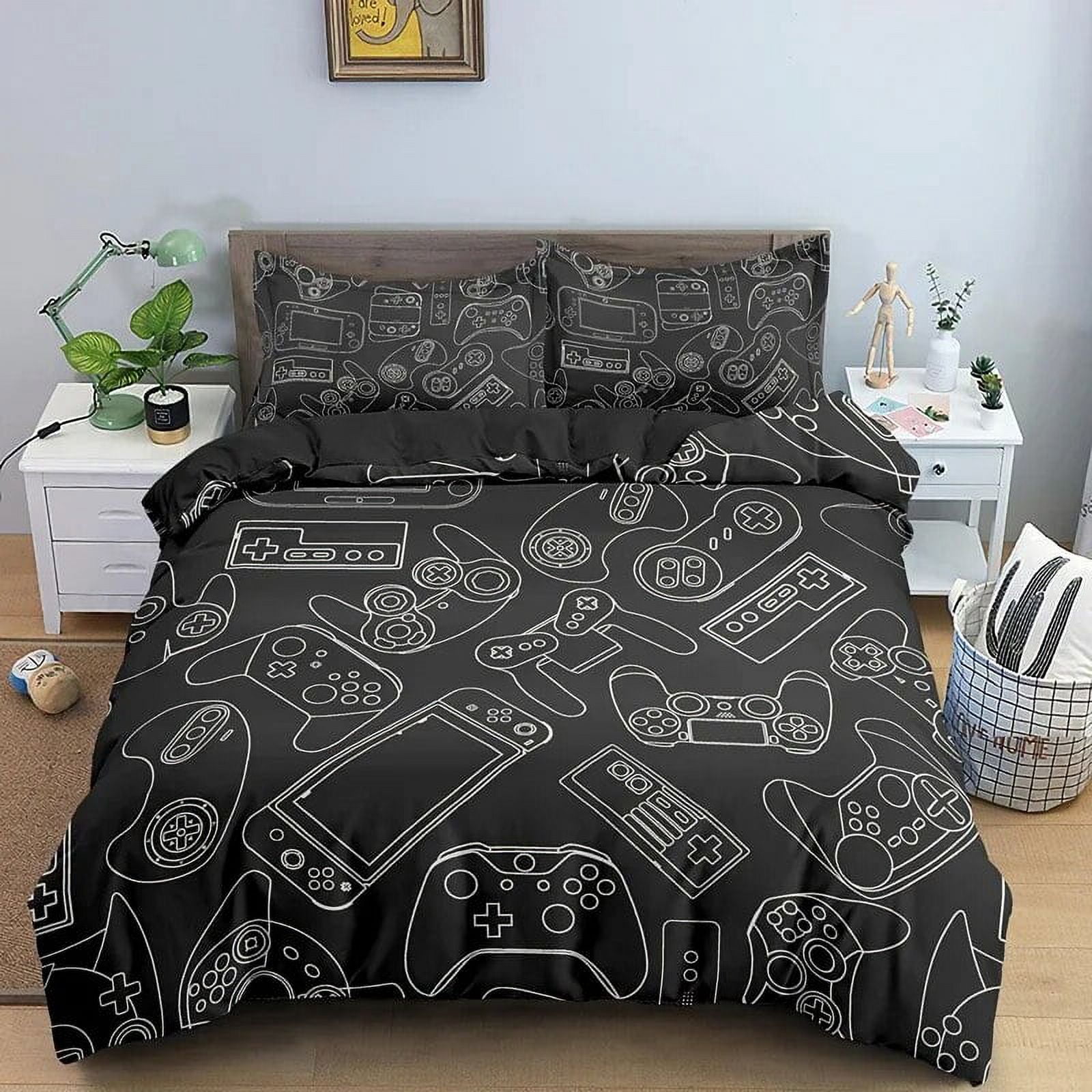 Game Bed Sets for Boys Gamer Comforter Duvet Cover Gaming Themed ...