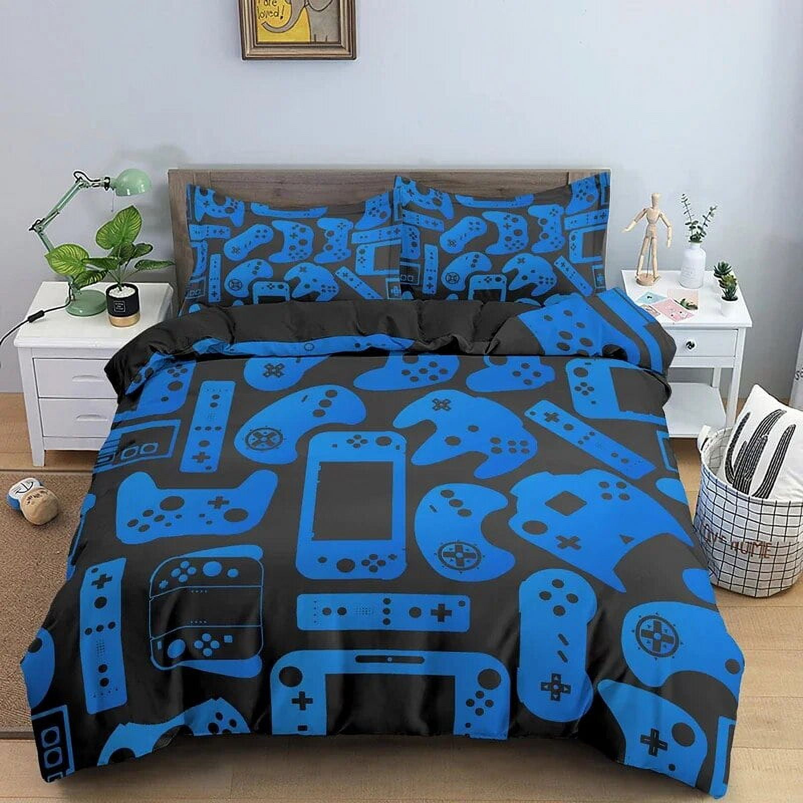 Game Bed Sets for Boys Gamer Comforter Duvet Cover Gaming Themed ...