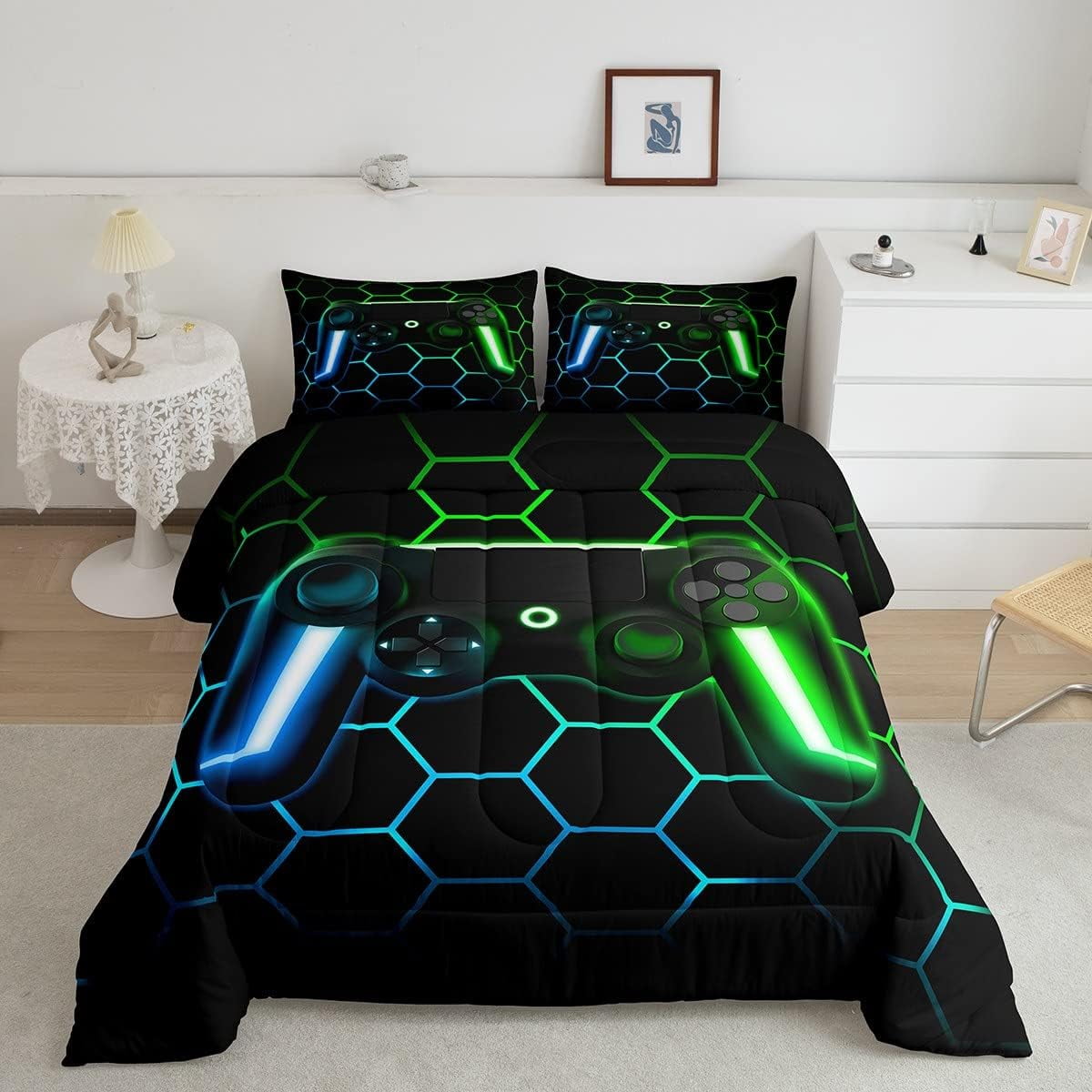 Game Bedding Sets for Boys King Size Gaming Comforter Sets Kids Young ...