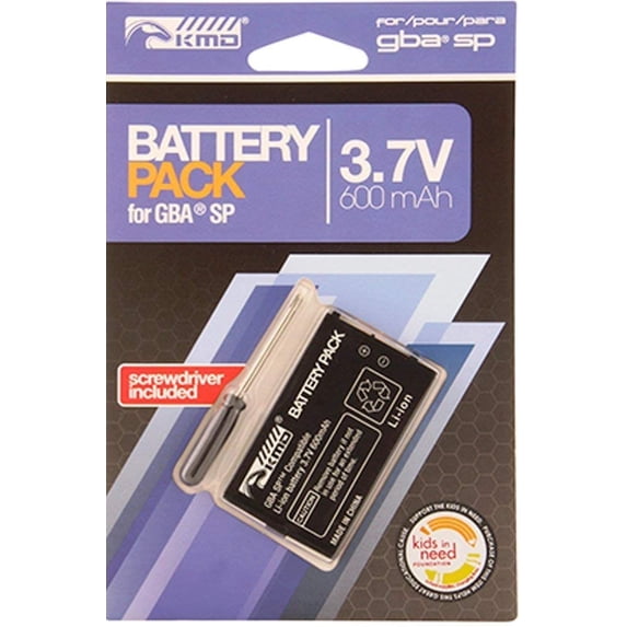 3RD PARTY Game Boy Advance SP Replacement Battery Pack, 3.7V 750mAh GBA ...