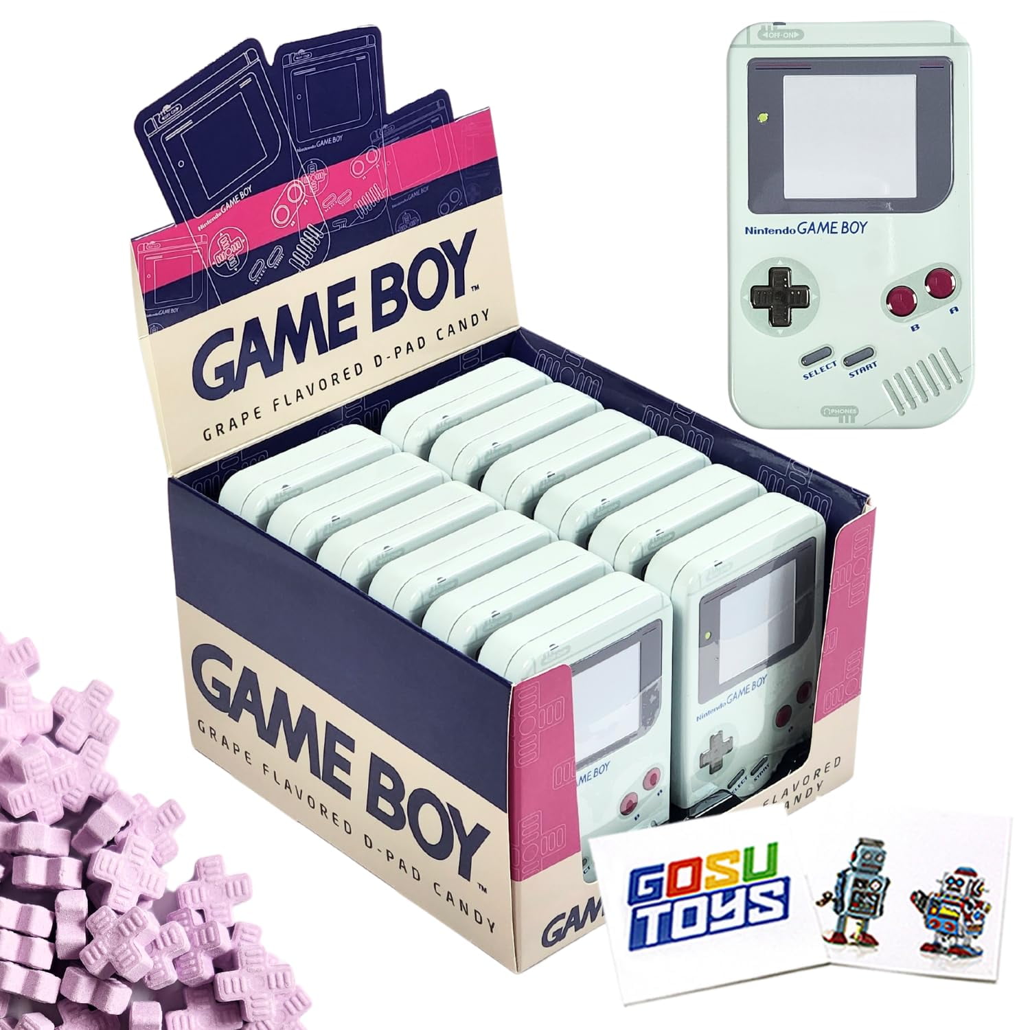 Game Boy Grape Flavored D-Pad Candy Tins (12 Pack) - Walmart.com