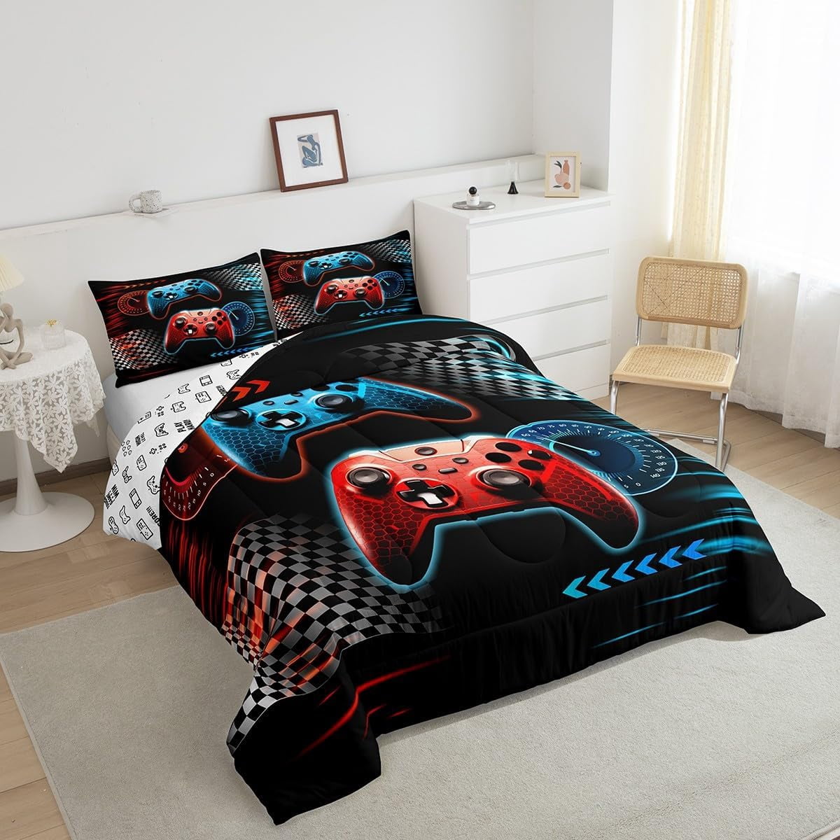 Game Boys Gaming Comforter Set Video Games Gamepad Bedding Set pcs for ...